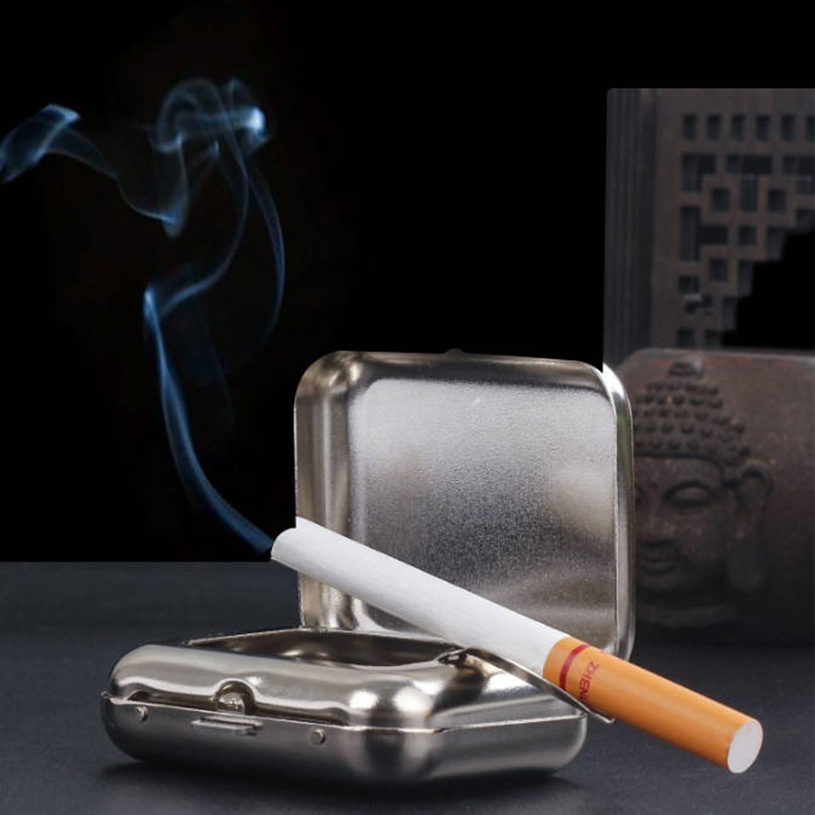 COM1950s Metal Ashtray Portable Small Ashtray Outdoor Pocket Ashtray ...