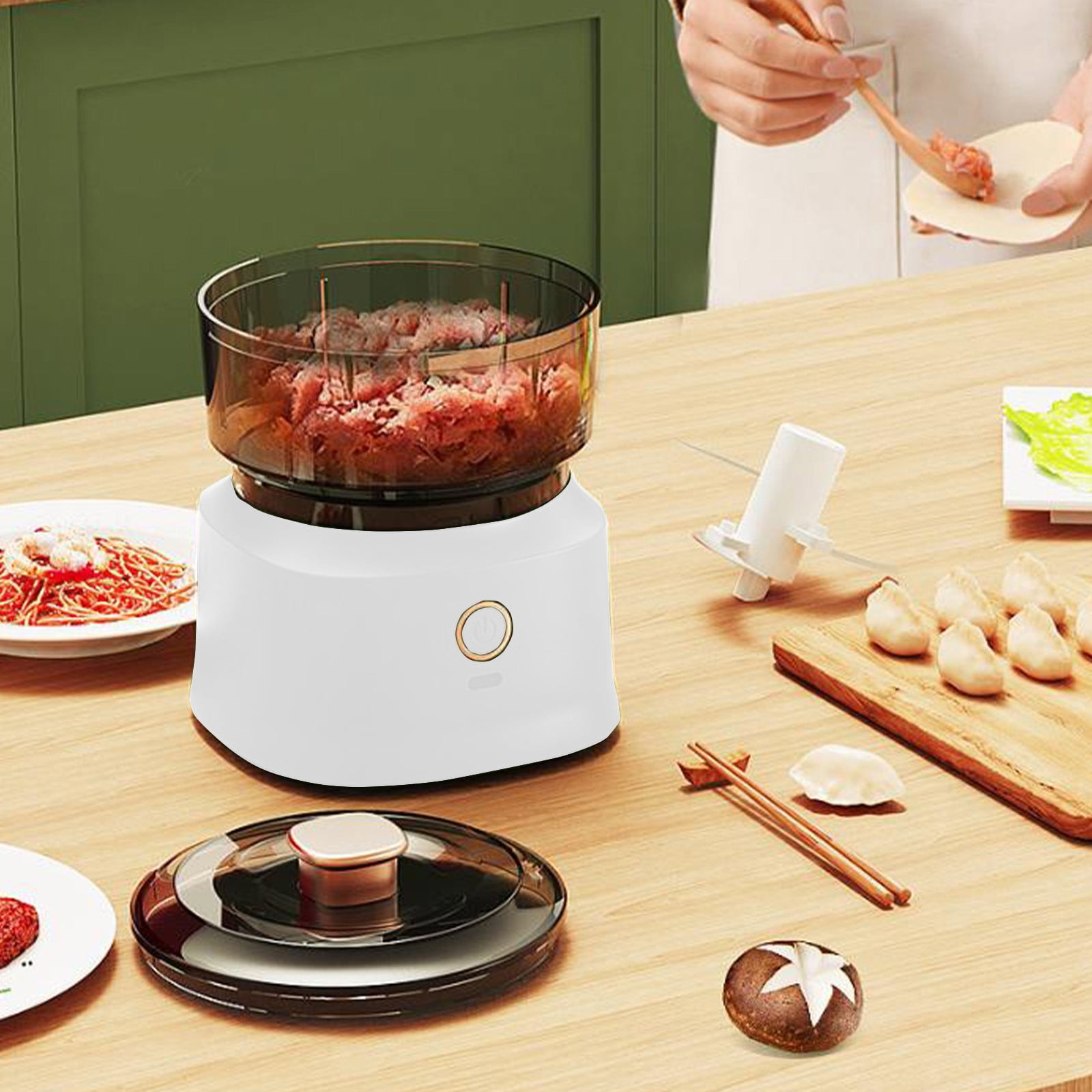 Com1950s Mini Chopper Food Processor Electric Garlic Chopper Portable Mini Food Processor