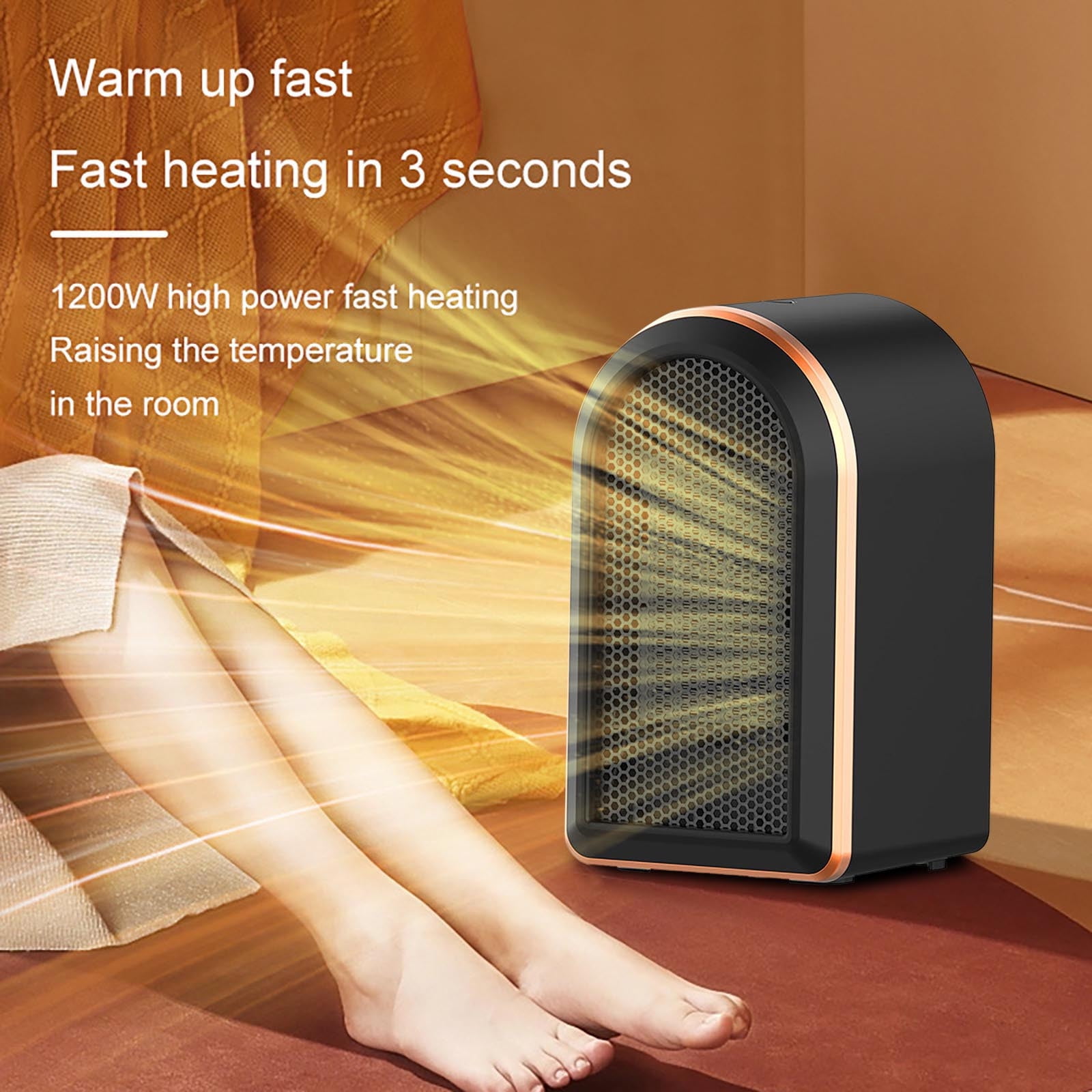 COM1950s Mini Desk Heater,Portable Electric Heater for Office and Home ...