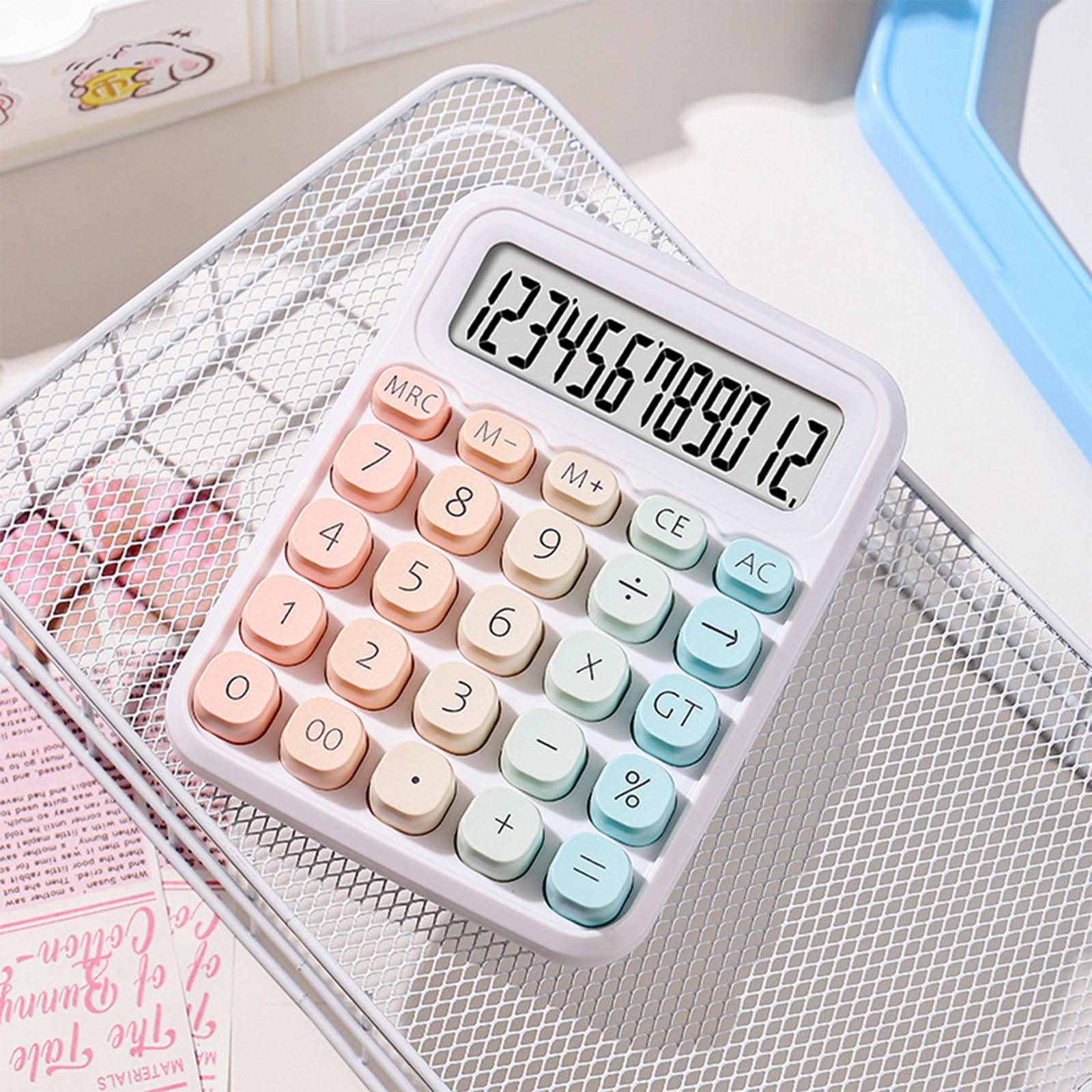 COM1950s Mini Desktop Calculator, Large Button Basic Calculator, Cute ...
