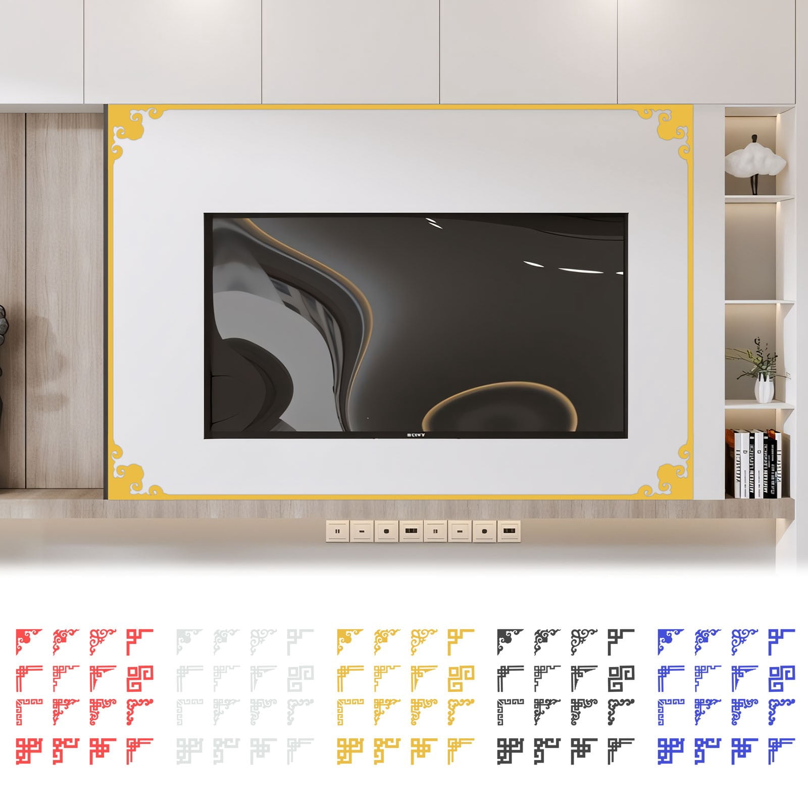 COM1950s Mirrors for Wall,Mirror Wall Decor,Corner Flower Paste Mirror ...