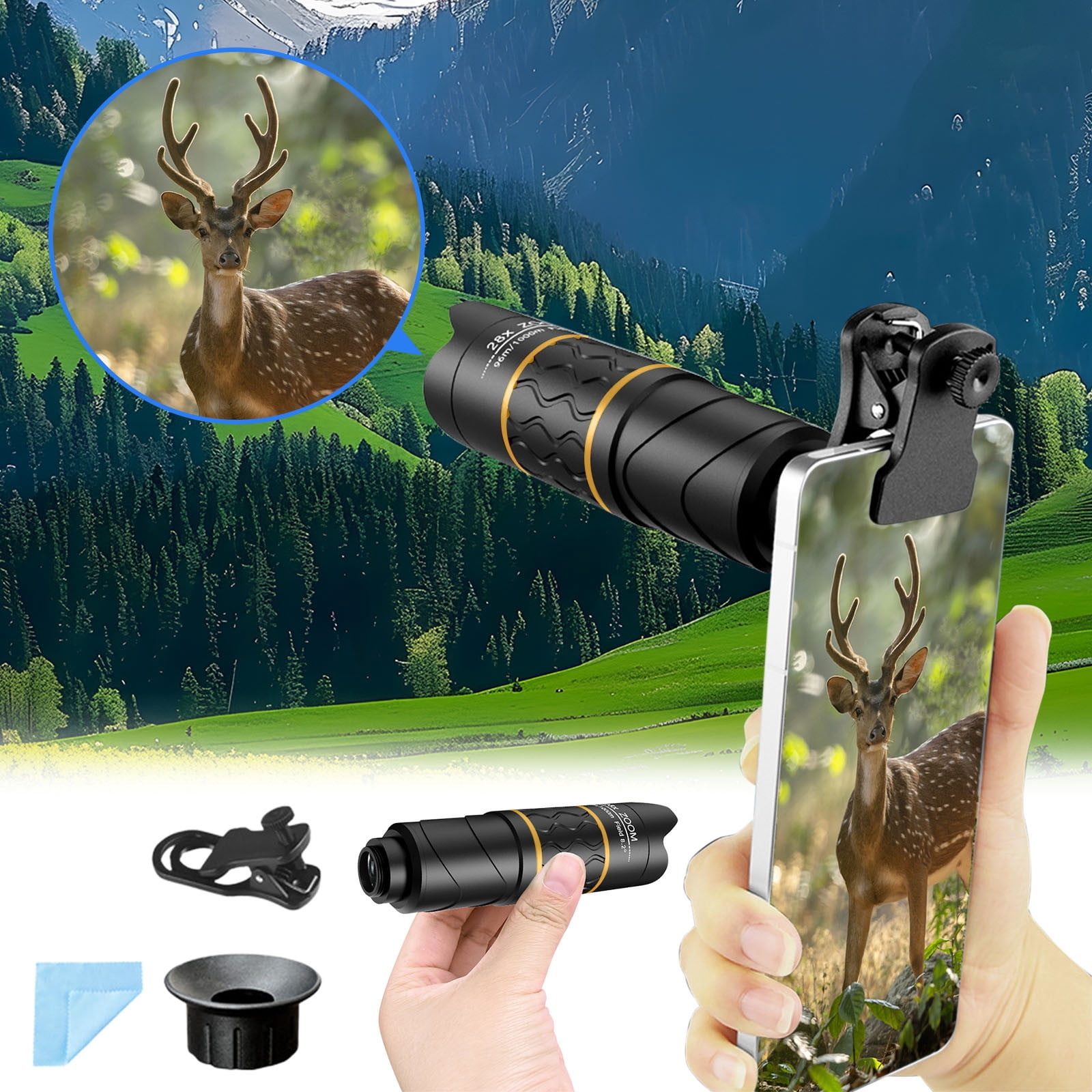 COM1950s Monocular Telescope - New Monocular Telescope with 28X ...