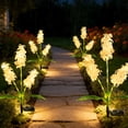 COM1950s Multi-Head Artificial Wisteria Garden Stake Light, Solar ...