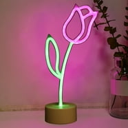 BrightSide 12" Heart Shaped LED Neon Table Light, Pink, Battery-Powered ...