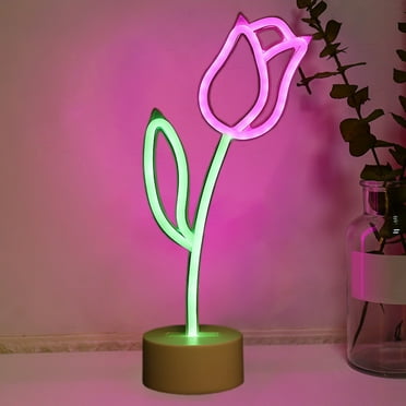 BrightSide 12" Heart Shaped LED Neon Table Light, Pink, Battery-Powered ...