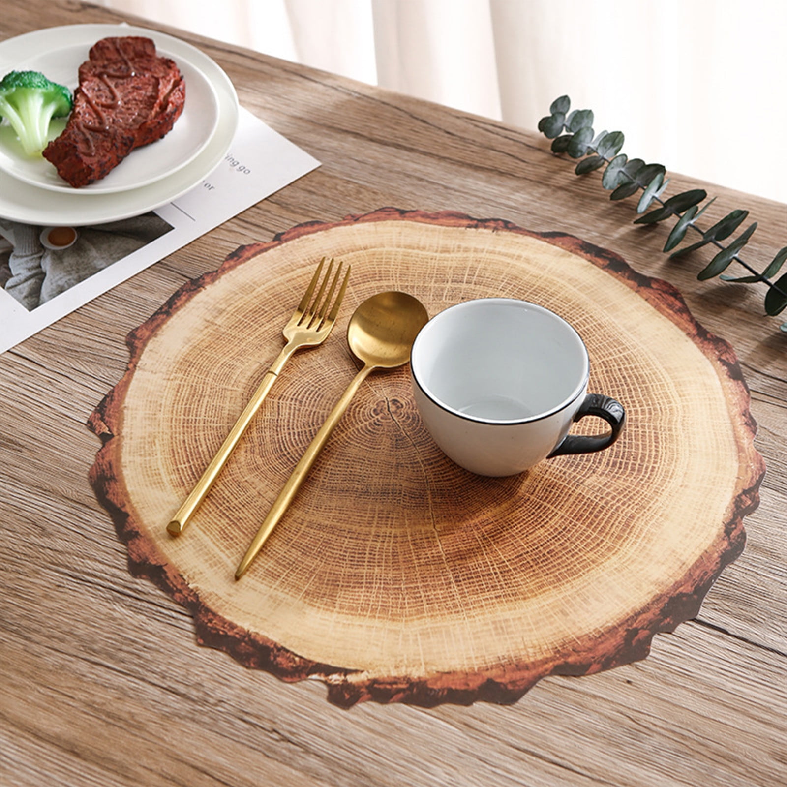 COM1950s New Pvc Household Stump Placemats Teahouse Decorative Heat ...