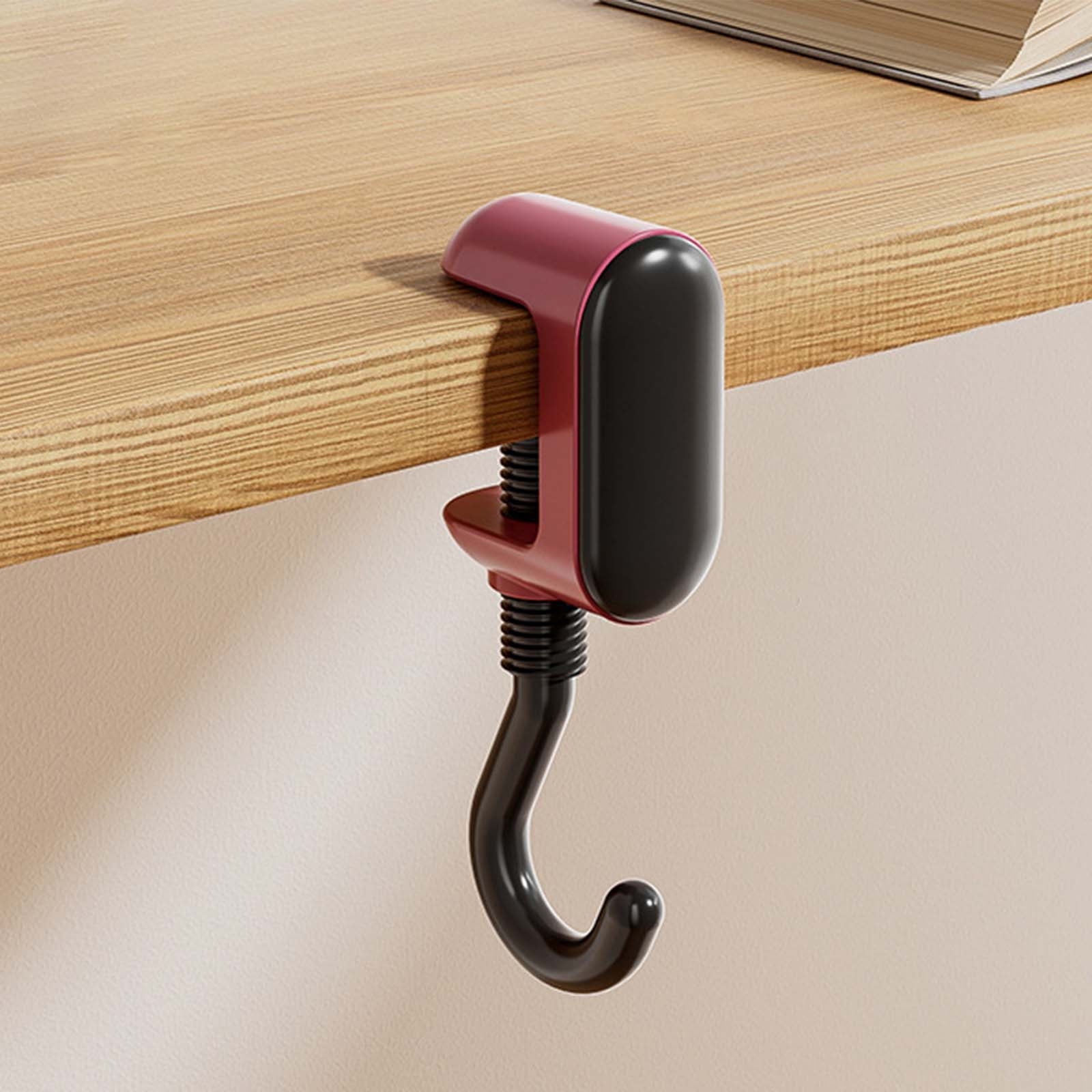 COM1950s No Drill Desk Schoolbag Hook Clip-On,8Lb Heavy Duty Student ...