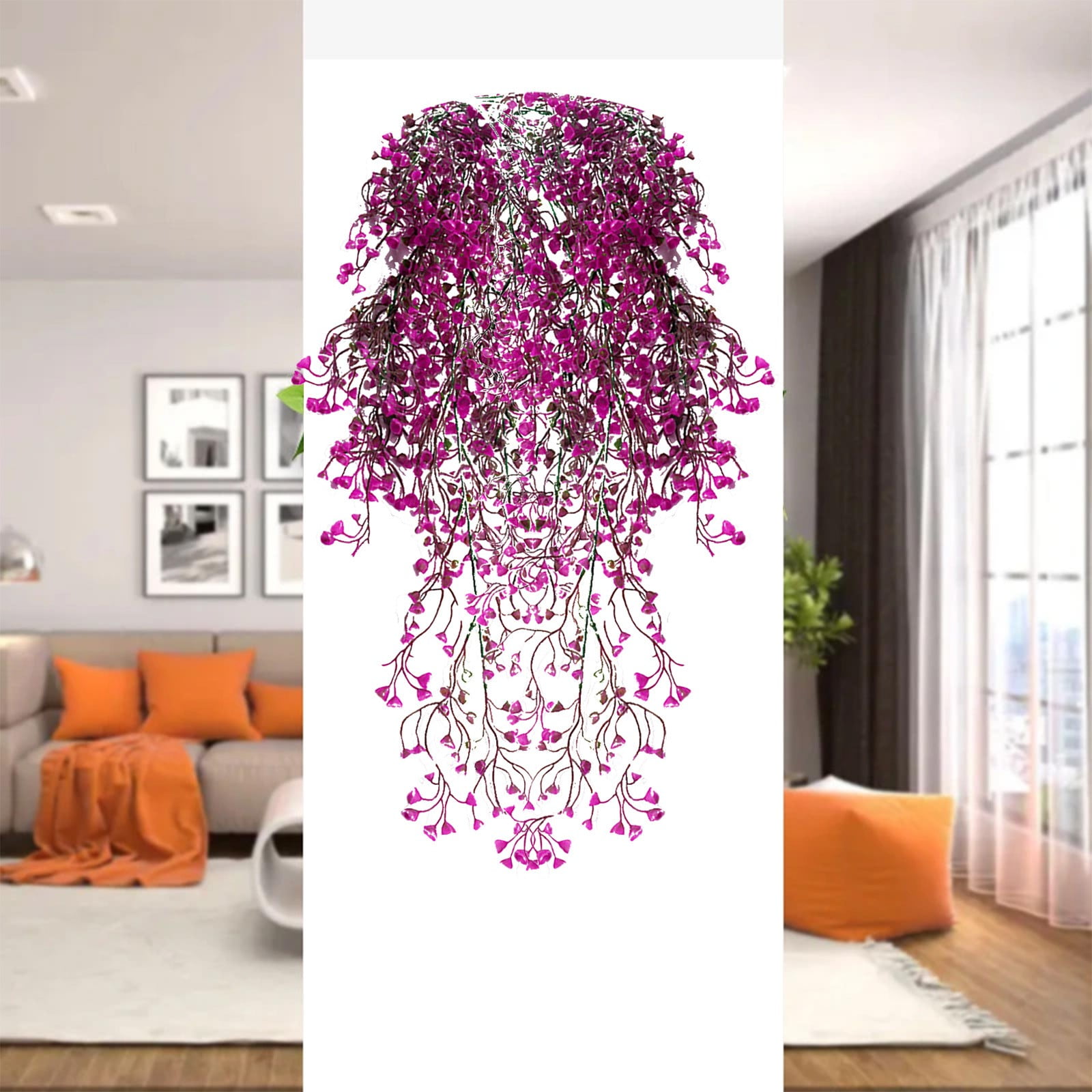 COM1950s Outdoor Artificial Hanging Plants,31.5 Inch Waterproof Fake ...