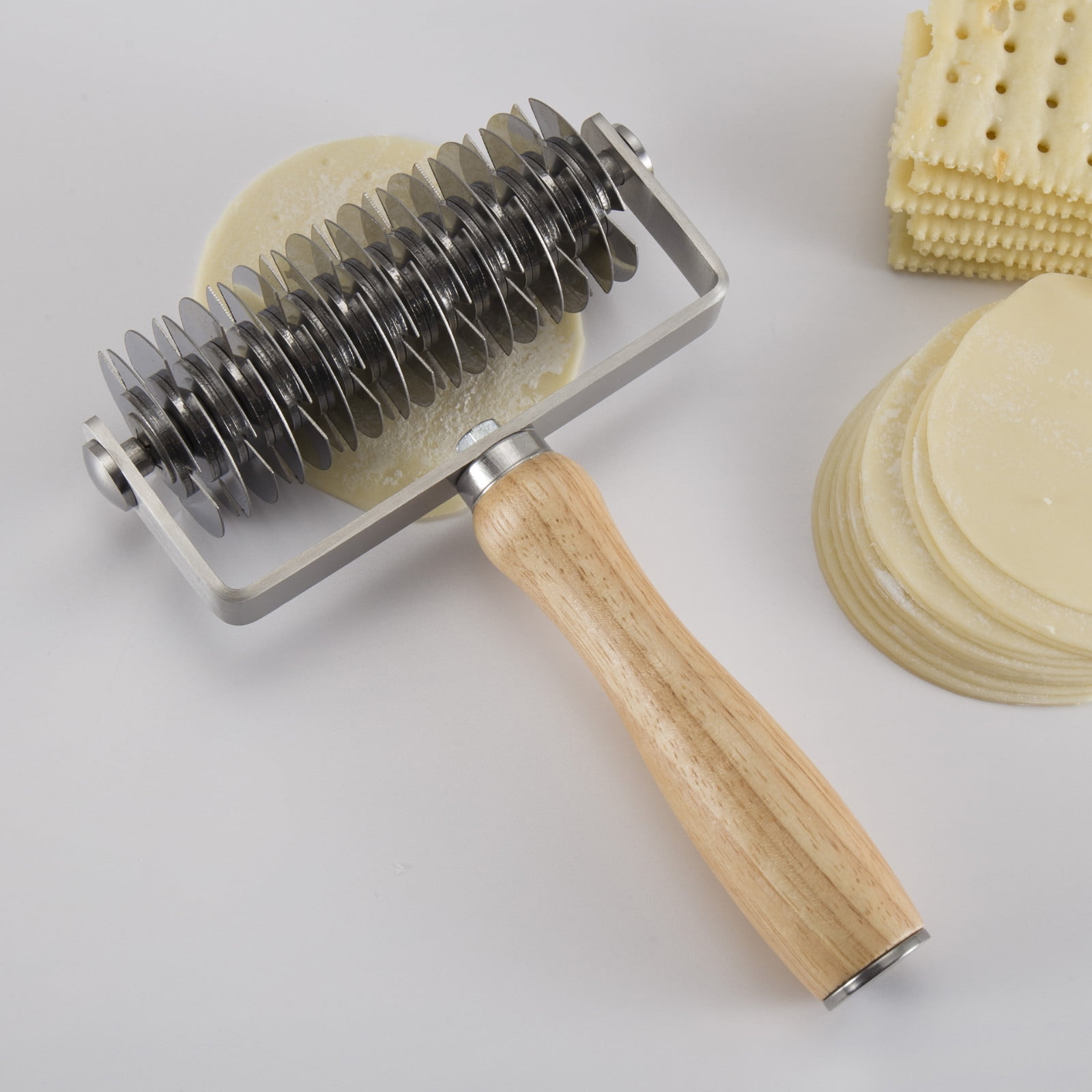 COM1950s Pizza Cutter Stainless Steel 2Pc Stainless Steel Roller Cutter ...