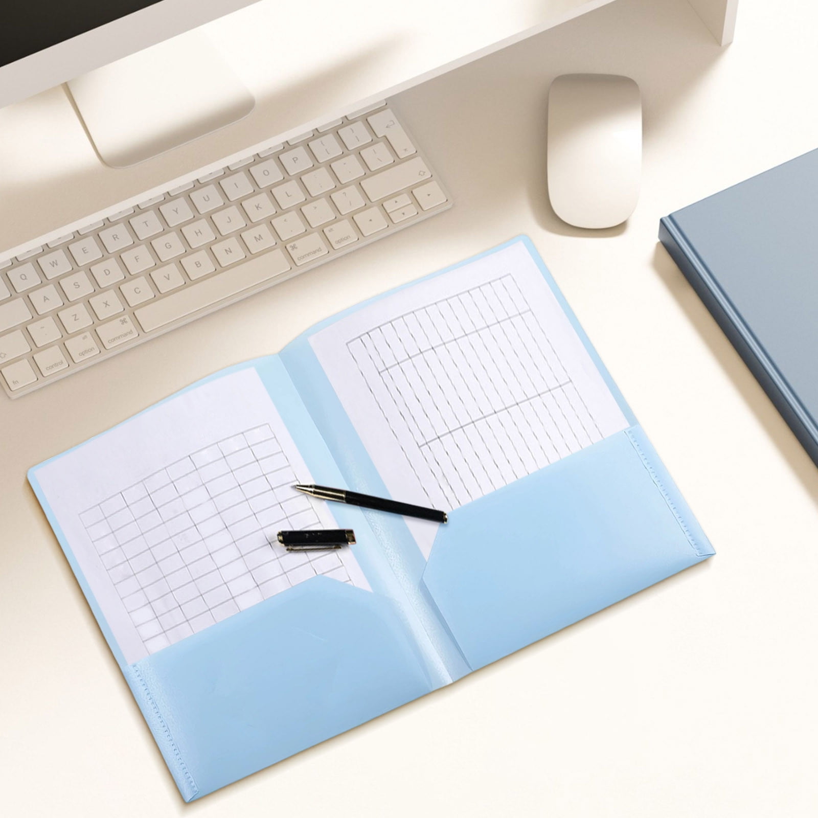 COM1950s Plastic File Folders with Pockets,Letter Size Heavy Duty ...