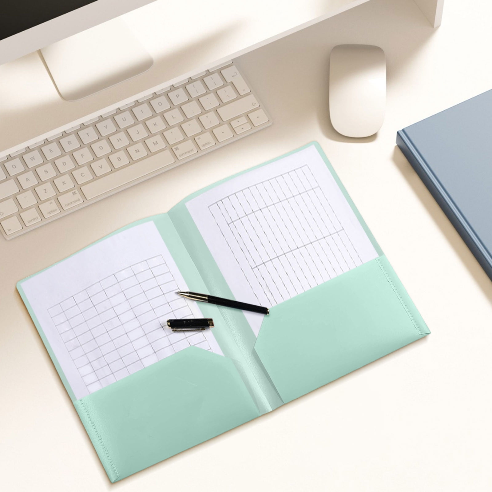 COM1950s Plastic File Folders with Pockets,Letter Size Heavy Duty ...