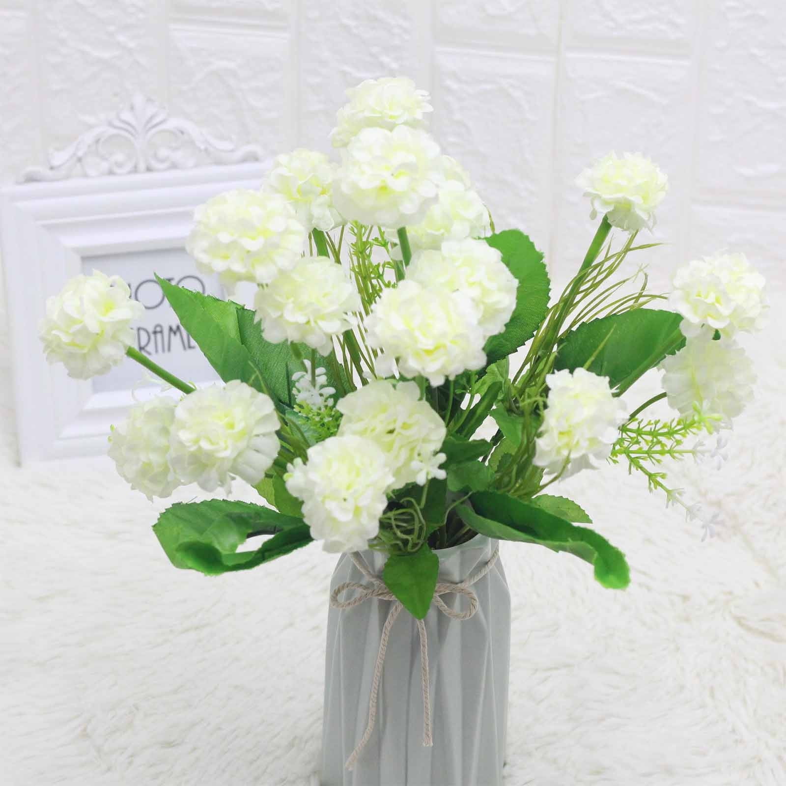 COM1950s Plastic Hydrangea Artificial Flowers - Uv Resistant Faux ...