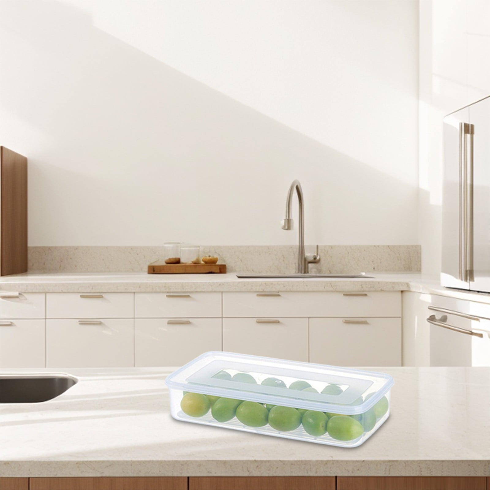 COM1950s Plastic Storage Boxes with Lids Refrigerator Storage Box ...