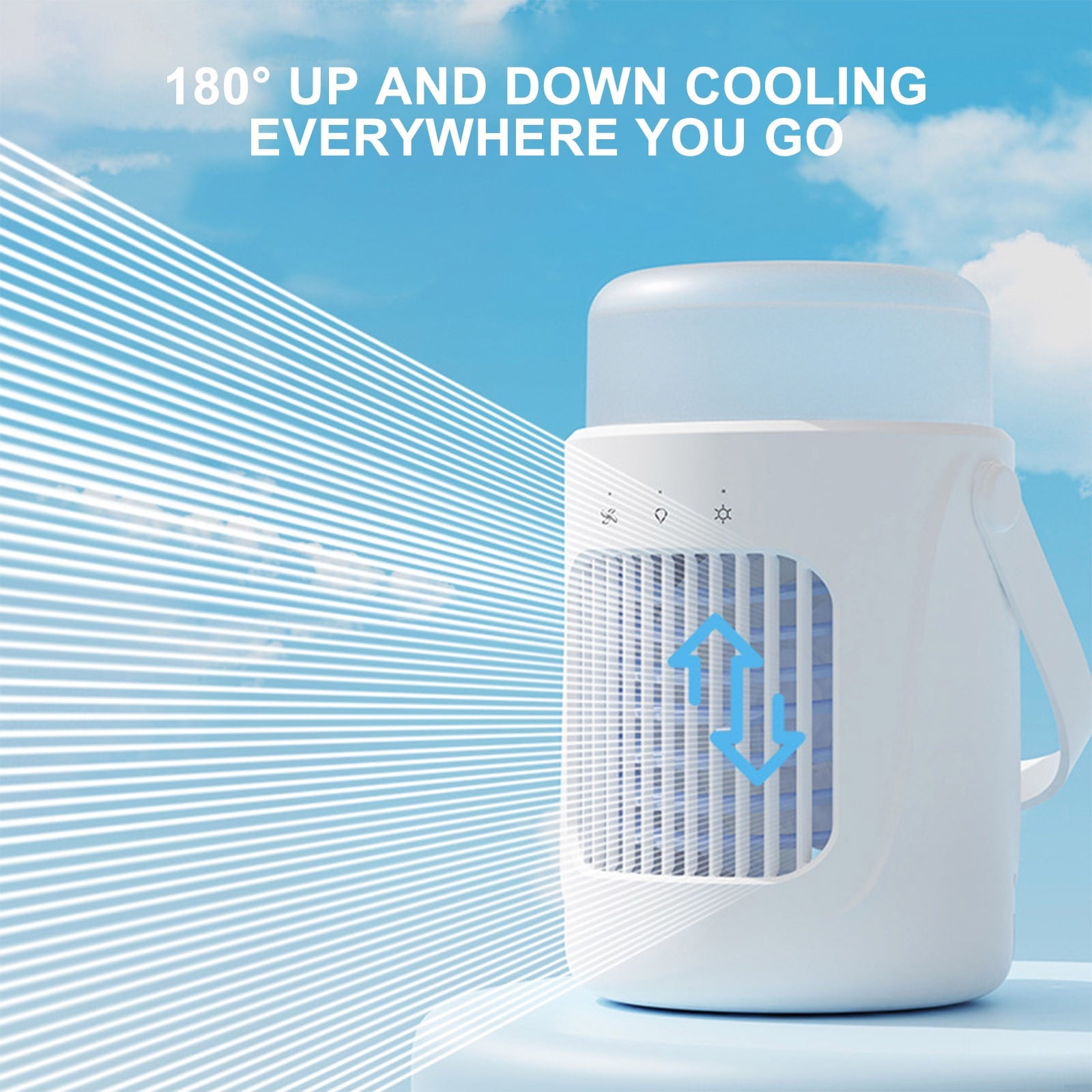 COM1950s Portable Cooling Fan with Humidifier and Night Light,Usb Desk ...