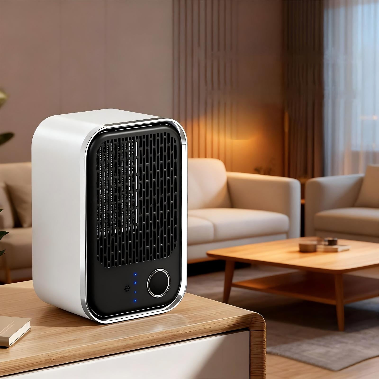 COM1950s Portable Desktop Heater Fan,1600W Ceramic Heater with Remote ...