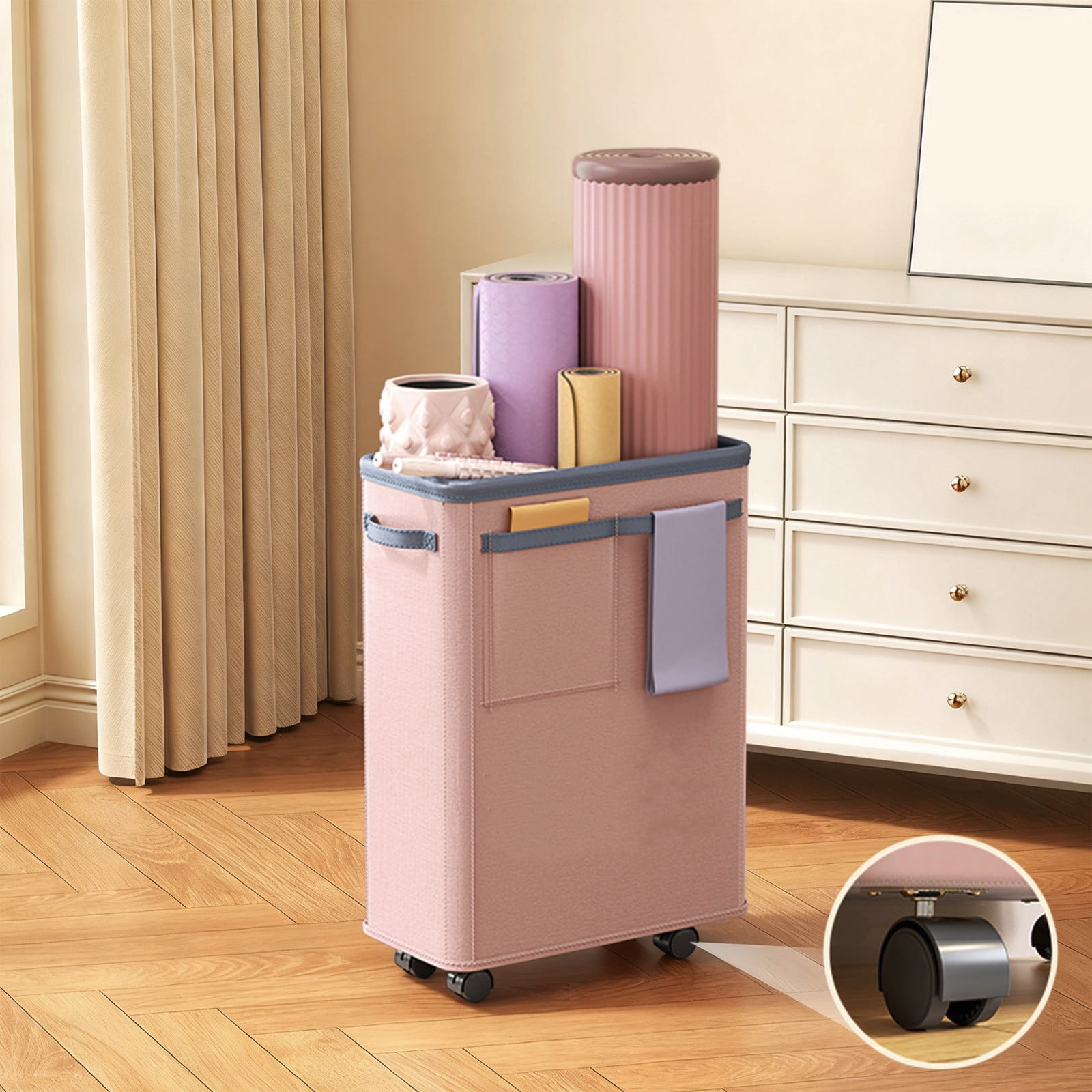 COM1950s Portable Home Gym Storage Organizer with Wheels,Large Capacity ...