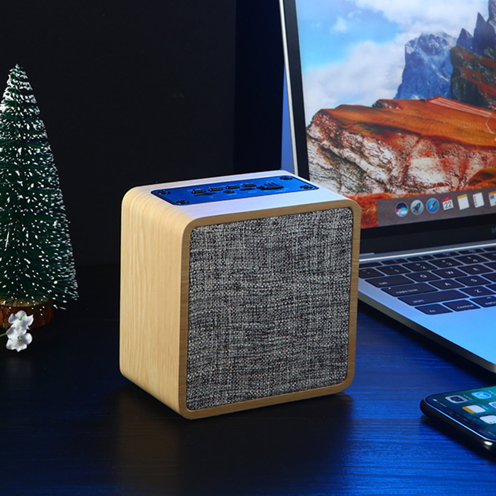 COM1950s Portable Speaker Bluetooth Outdoor Wooden Cloth Wireless ...