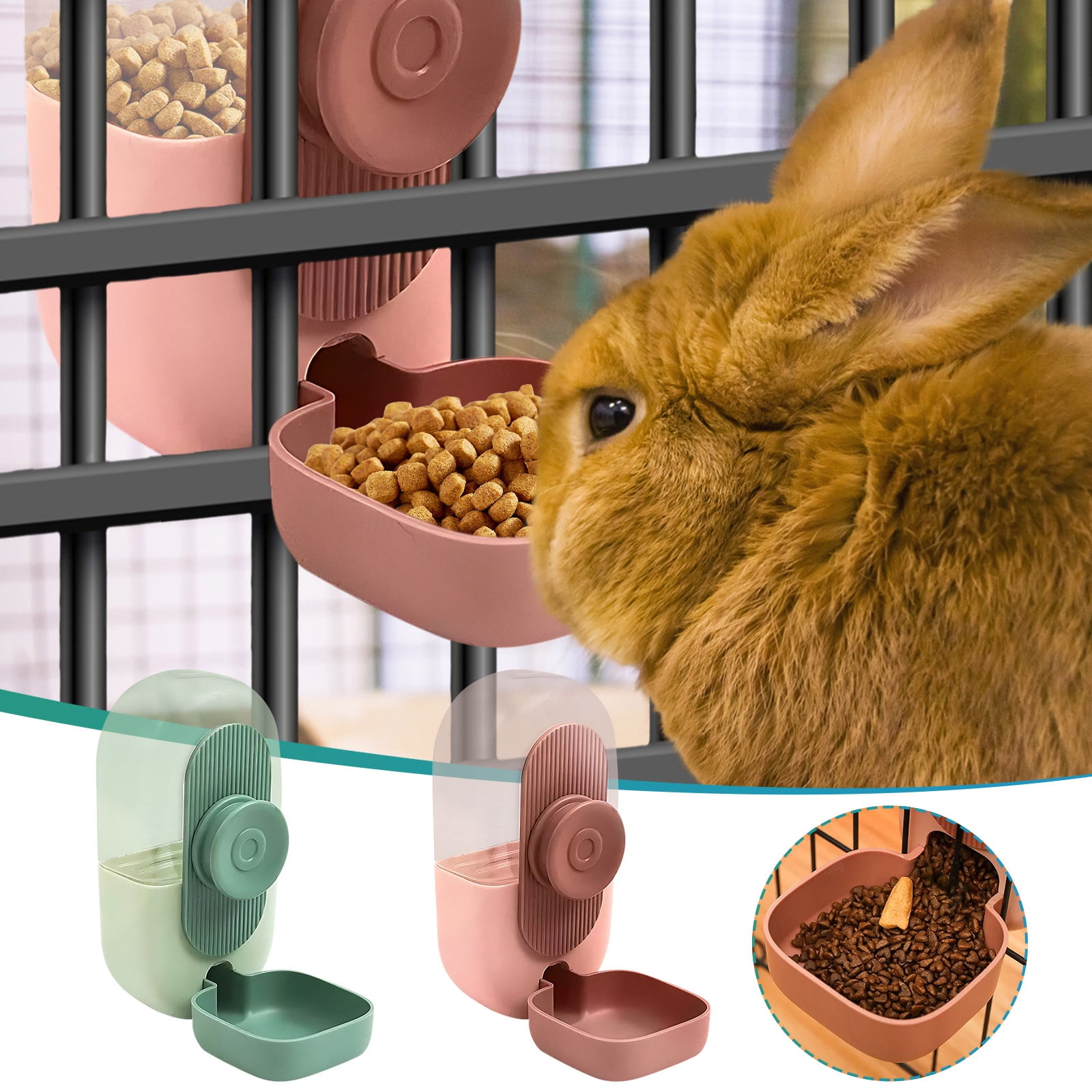 COM1950s Rabbit Water Bottle,Guinea Pig Water Bottle,3.9X5.9X7.9 in ...