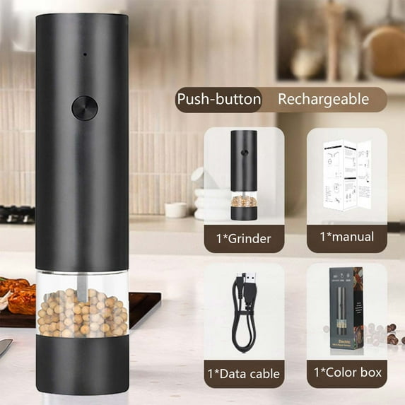 COM1950s Rechargeable Electric Pepper Grinder,Automatic One-Hand ...