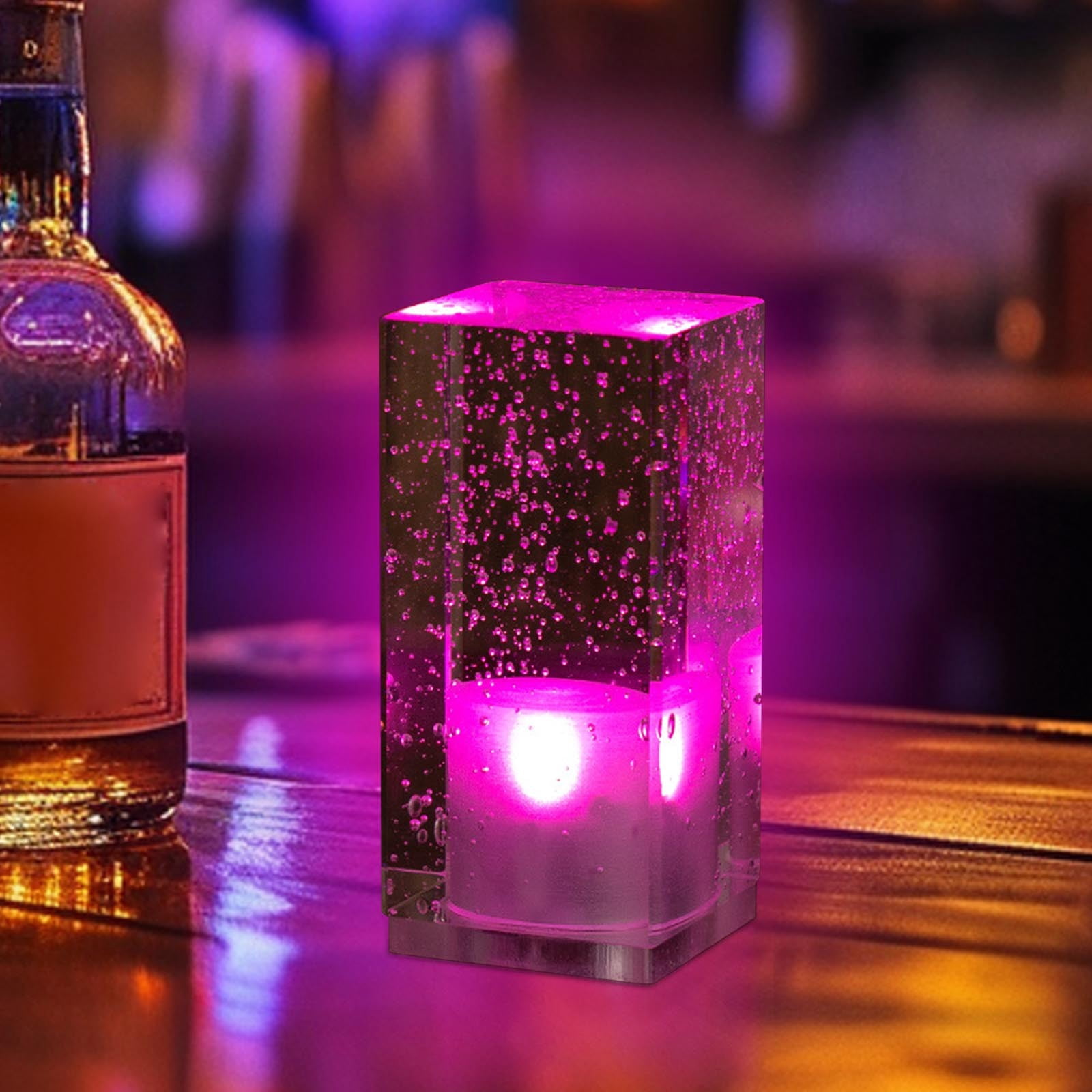 COM1950s Rechargeable Night Light,Crystal Bedside Lamp with Dimmable ...