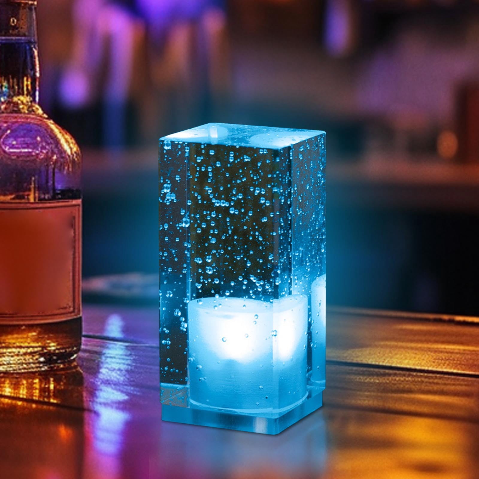 COM1950s Rechargeable Night Light,Crystal Bedside Lamp with Dimmable ...