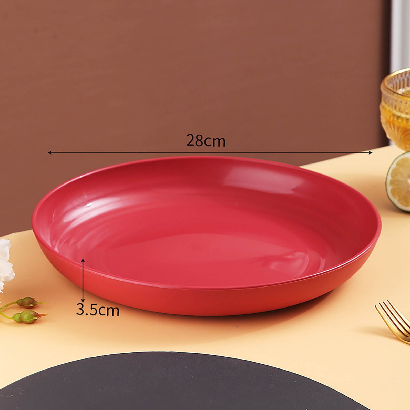 COM1950s Round Dining Tablehousehold Vegetable Plates Large Antifall ...