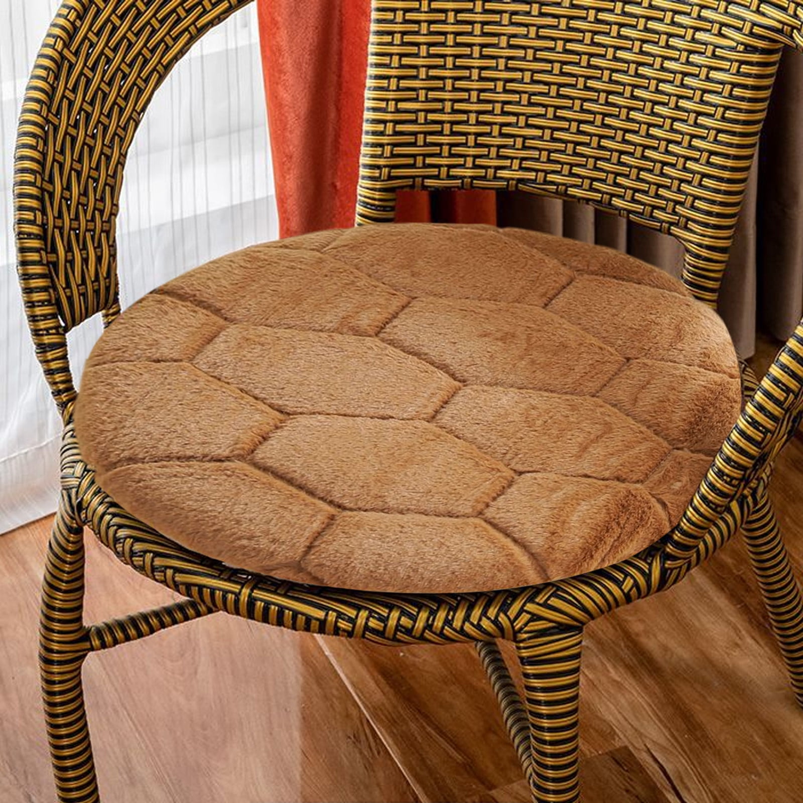 COM1950s Round Plush Stool Cushion,Non-Slip Thick Seat Pad with Grip ...