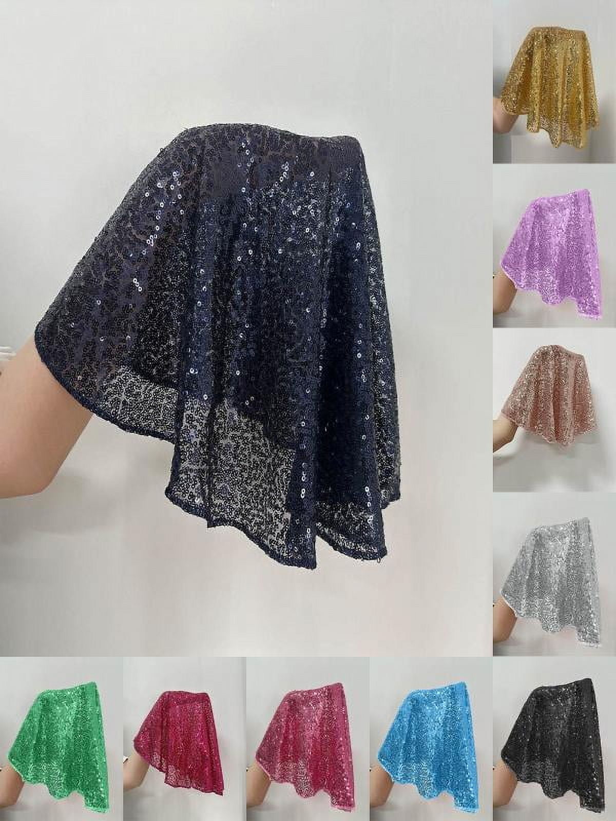 COM1950s Sequin Tablecloth 24" Round Glitter Table Cover Metallic ...