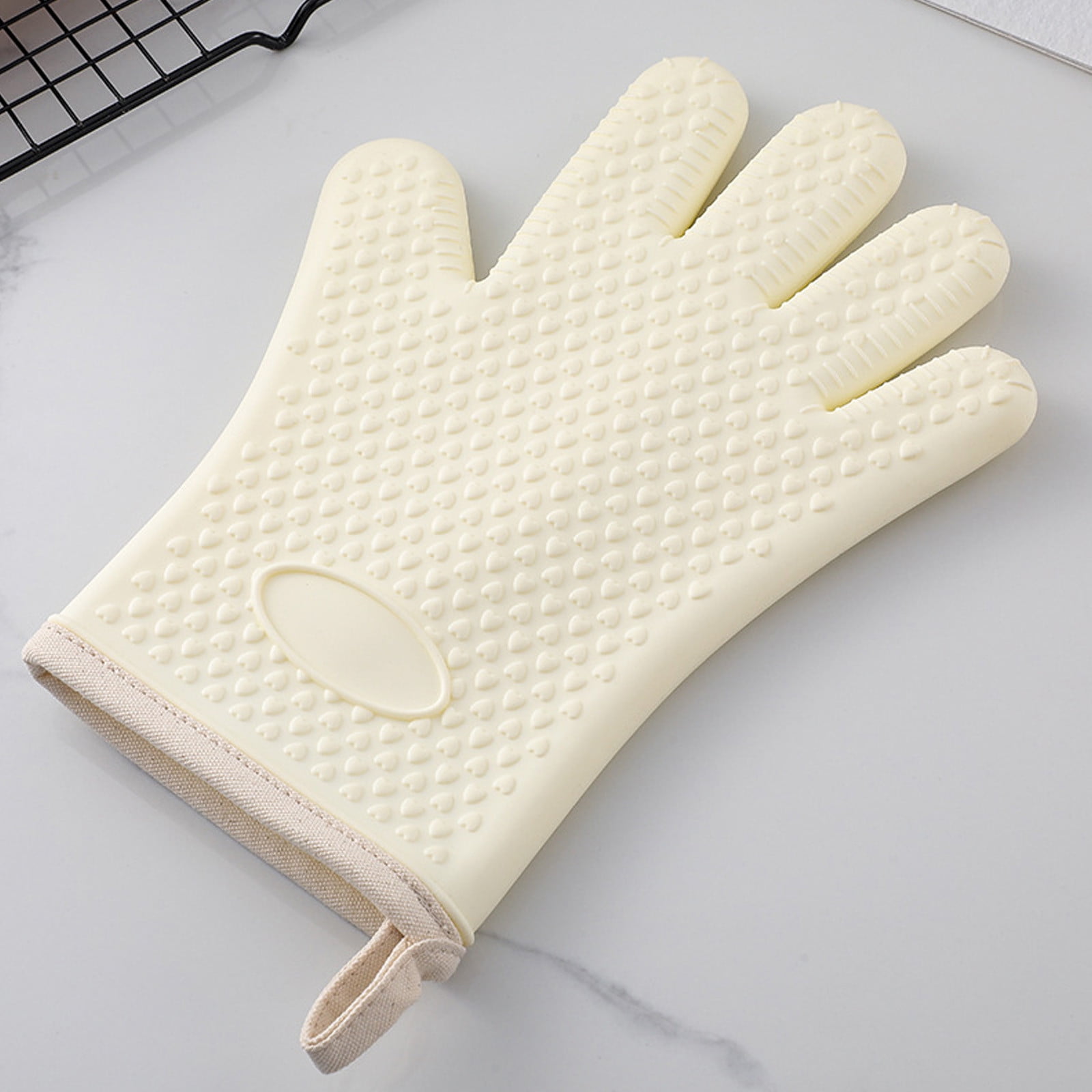 COM1950s Silicone Oven Gloves,Heat Resistant Kitchen Gloves for Baking ...