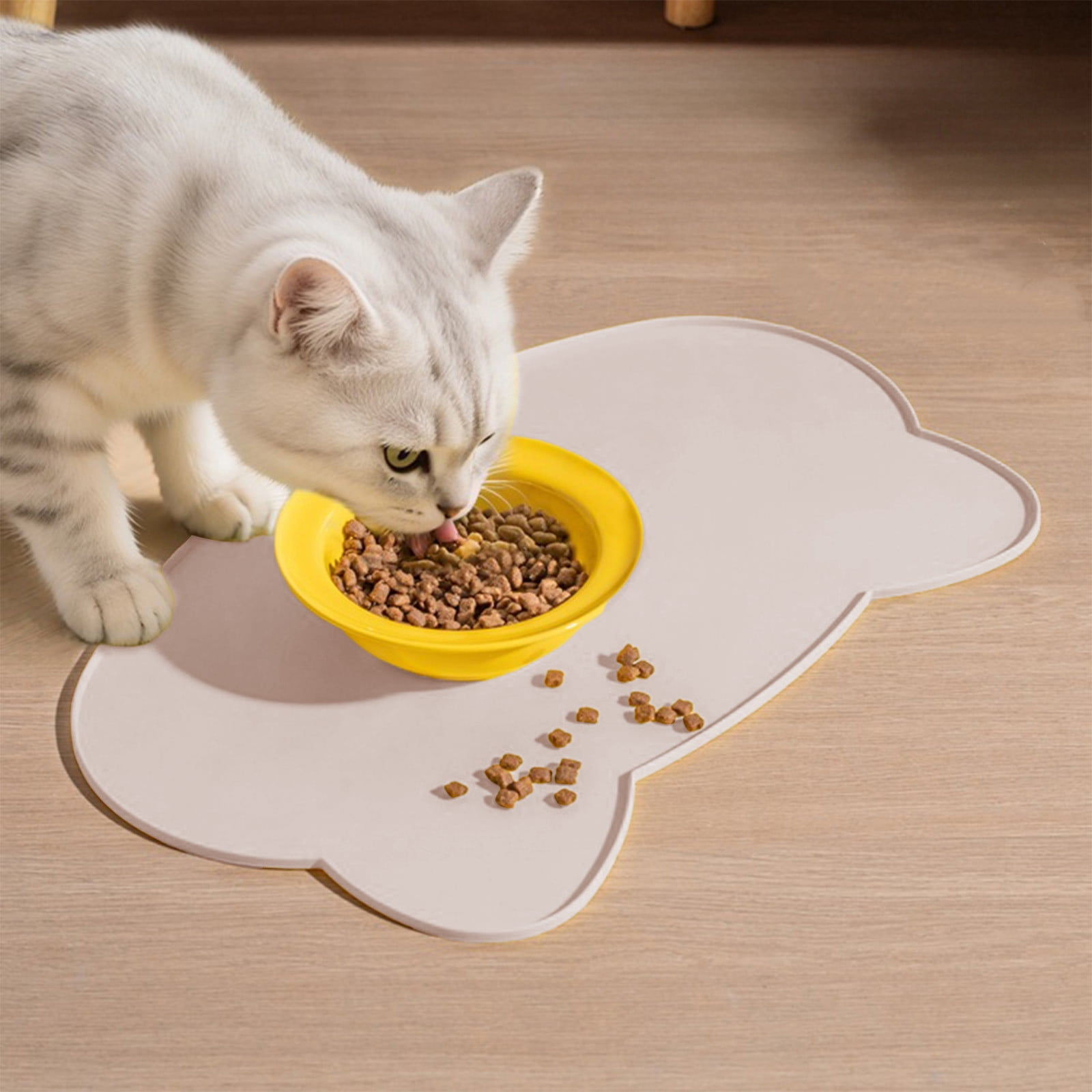 COM1950s Silicone Pet Feeding Mat,Non Slip Dog and Cat Bowl Mat with ...