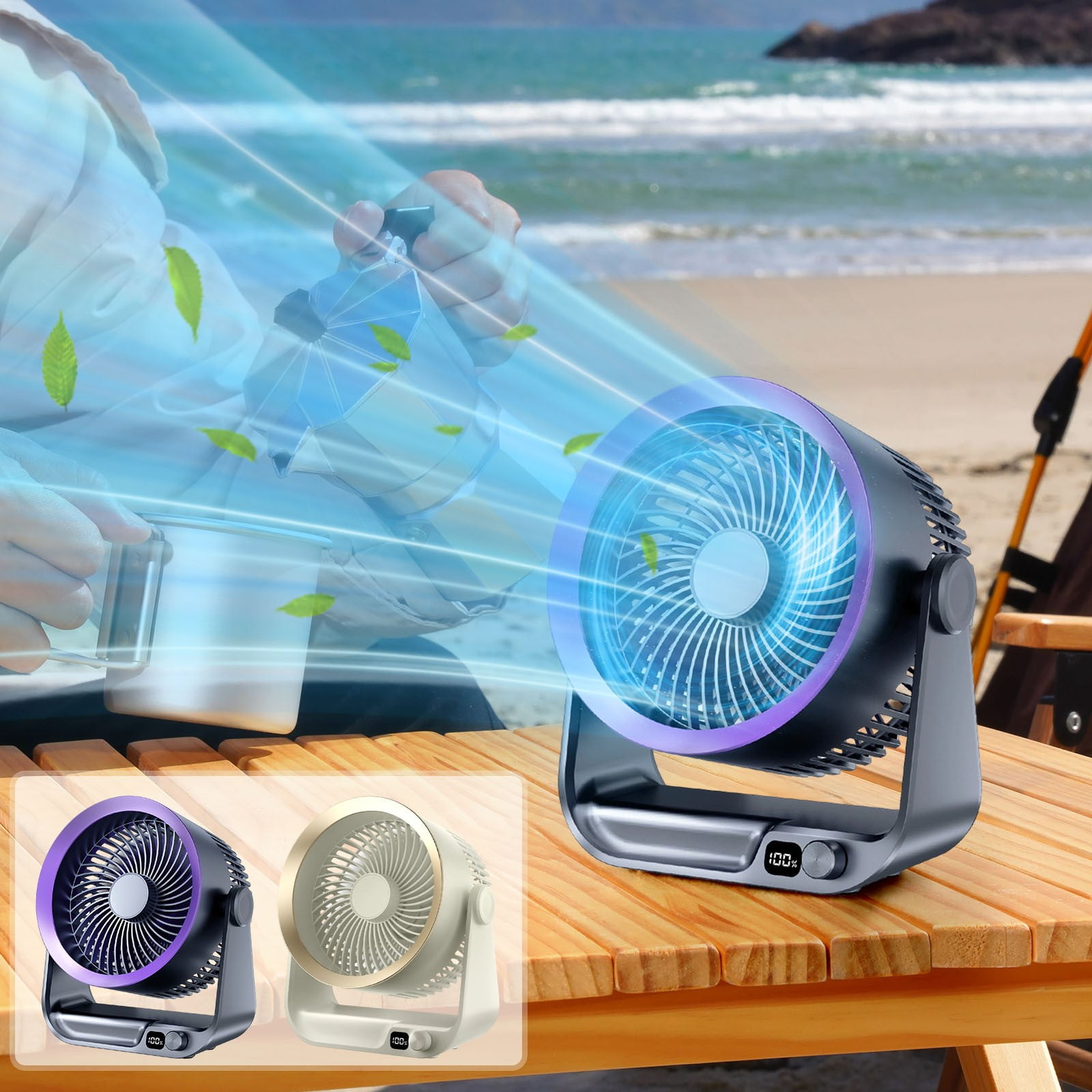 COM1950s Small Desktop Electric Fan, High-Speed Concentrated Wind ...