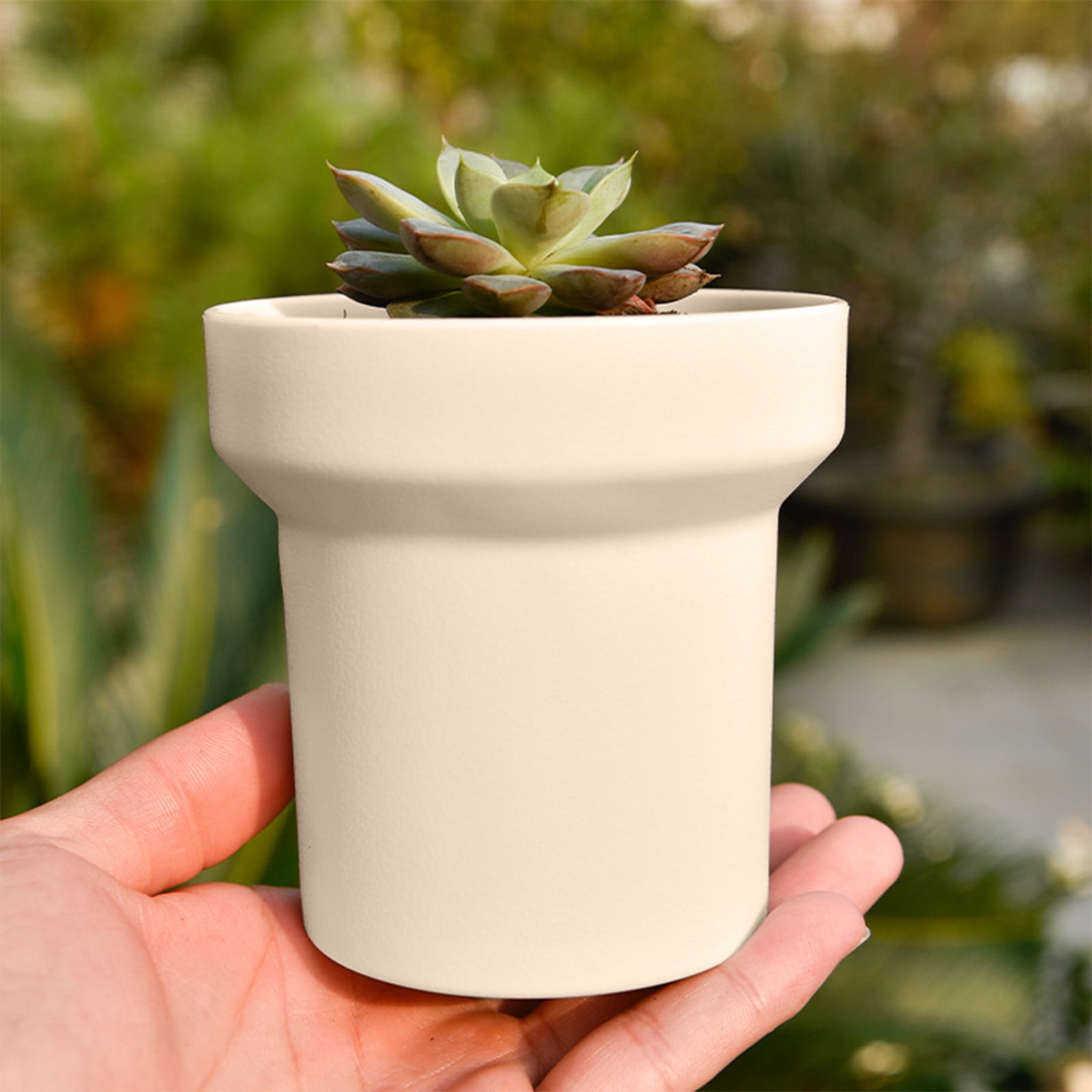 COM1950s Small Desktop Planter,Classic Round Design Mini Indoor Pot for ...
