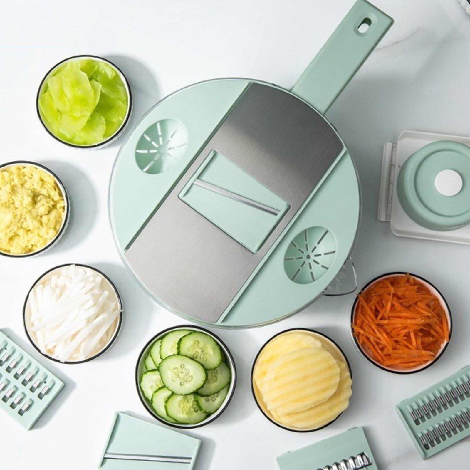 COM1950s Small Food Containers with Lids Round Vegetable Chopp ...