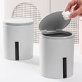 COM1950s Small Trash Can With Lid, Push Button Desktop Garbage Bin ...