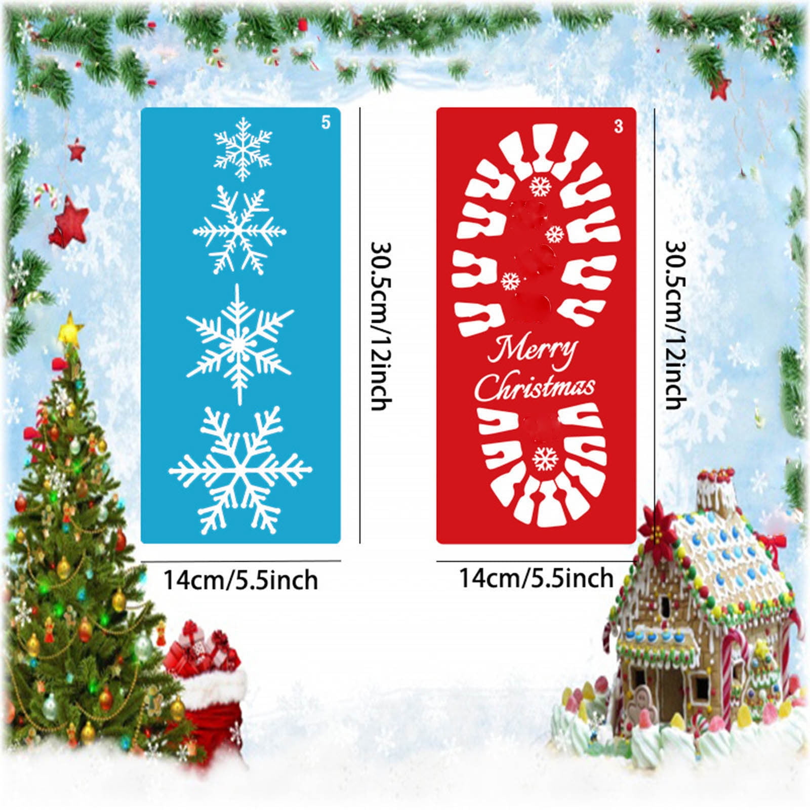 COM1950s Snowflake Christmas Painting Template Diy Color Hollow ...