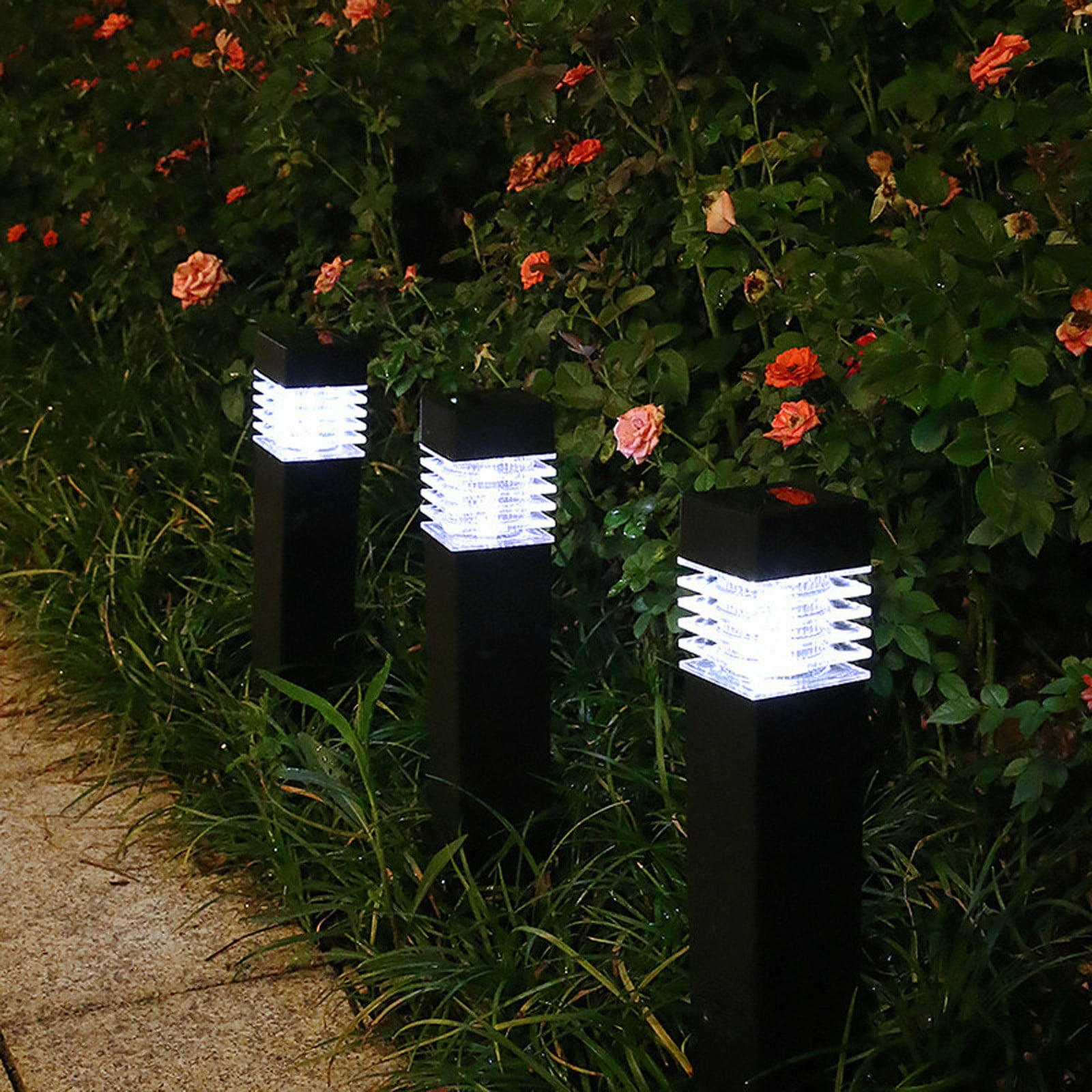 COM1950s Solar Garden Lights,Outdoor Solar Powered Landscape Lights ...