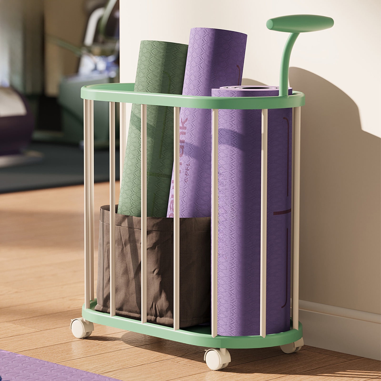 COM1950s Sports Equipment Storage Cart with Wheels,Heavy Duty Movable ...