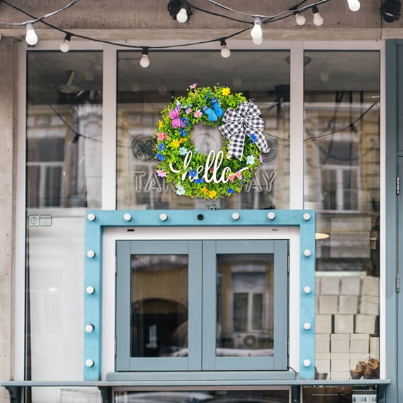 COM1950s Spring Summer Wreath, Artificial Eucalyptus Wreath for Front ...