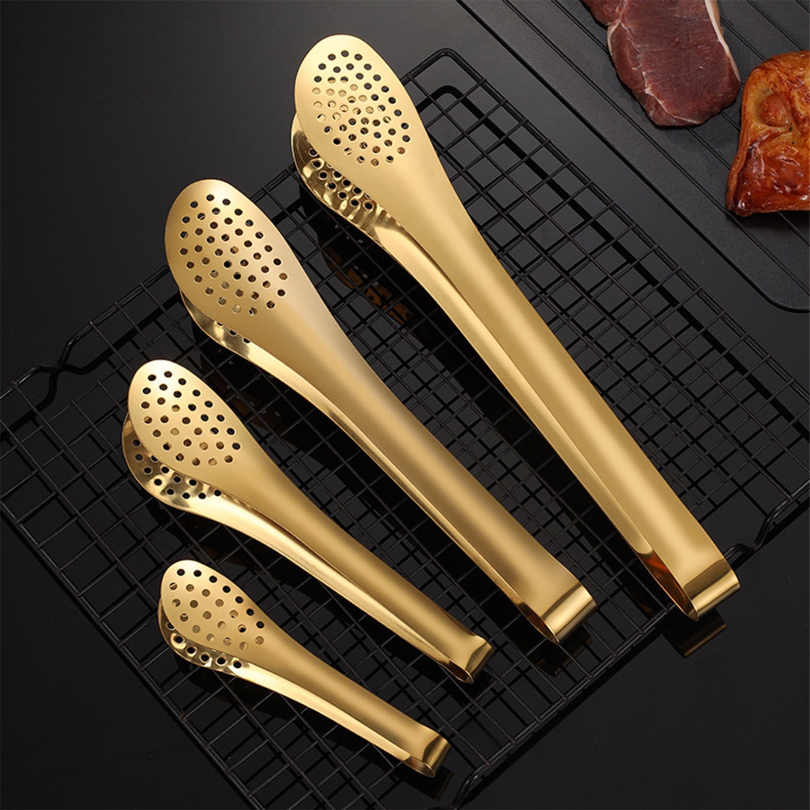 COM1950s Stainless Steel Bbq Tongs,Grilling Tongs for Cooking with Non ...