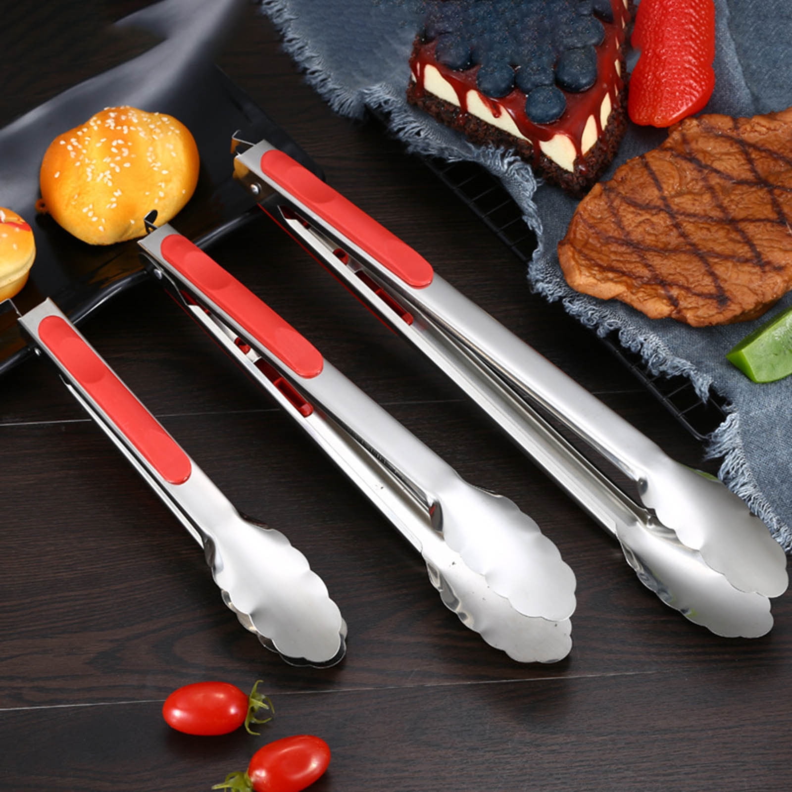 COM1950s Stainless Steel Food Clip Bread Clip Steak Clip Kitchen Scald ...