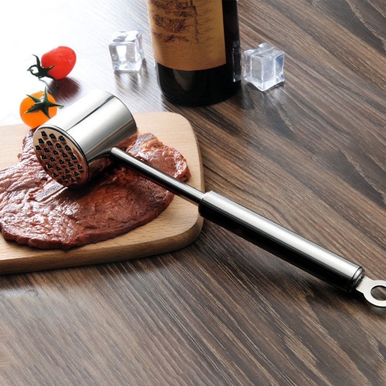 COM1950s Stainless Steel Meat Tenderizer and Mallet,Double Sided Heavy ...