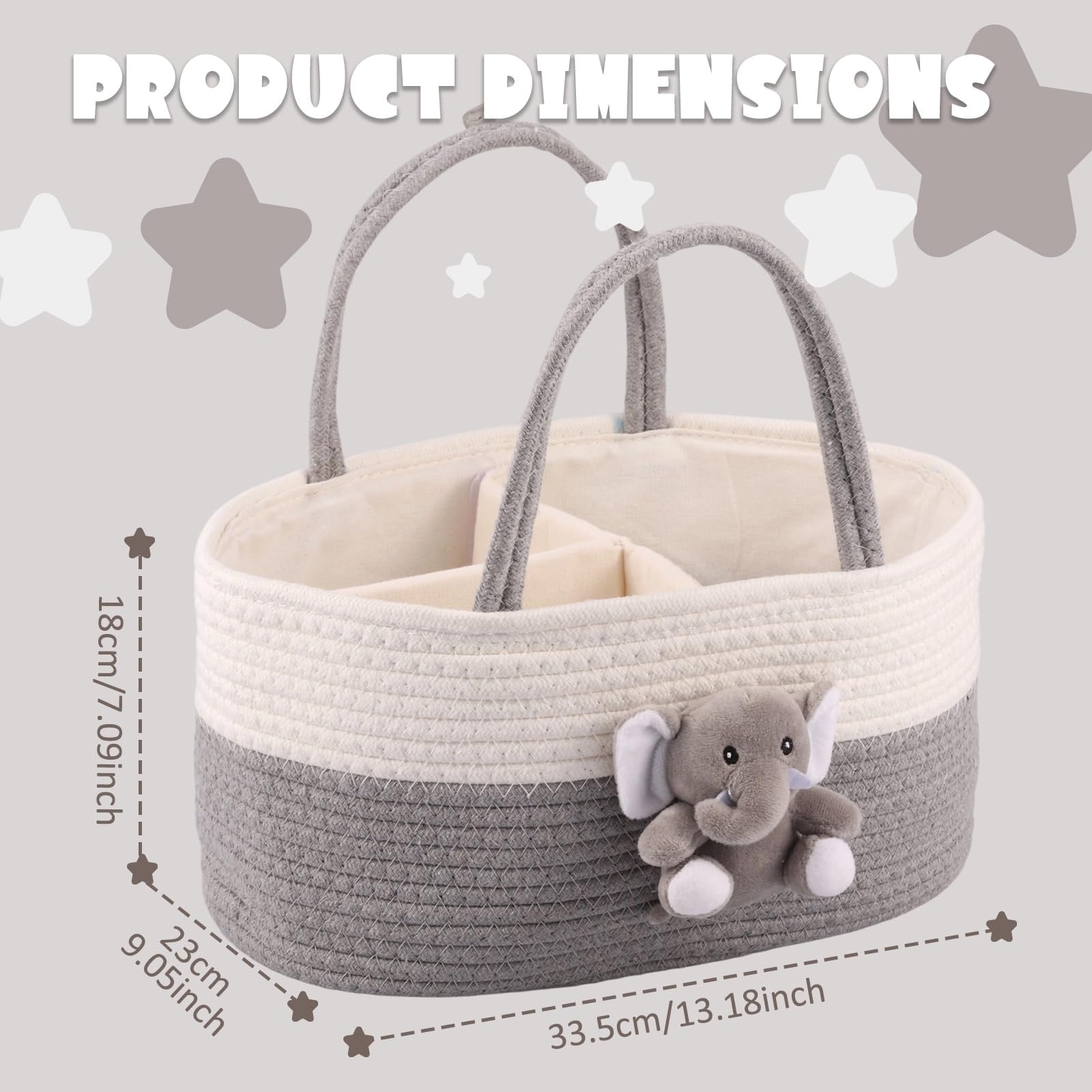 COM1950s Storage Basket with Handles,Cotton Rope Organizer Basket for ...