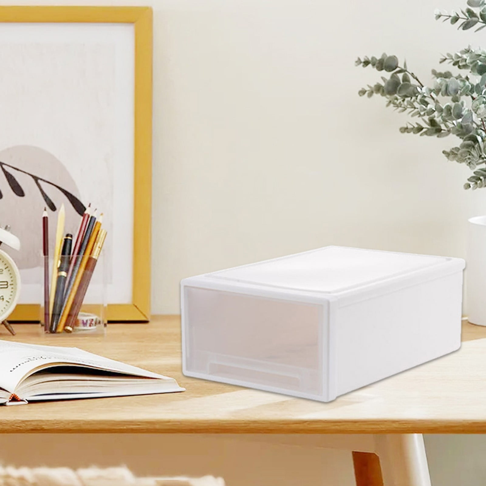 COM1950s Storage Drawer Organizer,Plastic Stackable Box for Home Office ...
