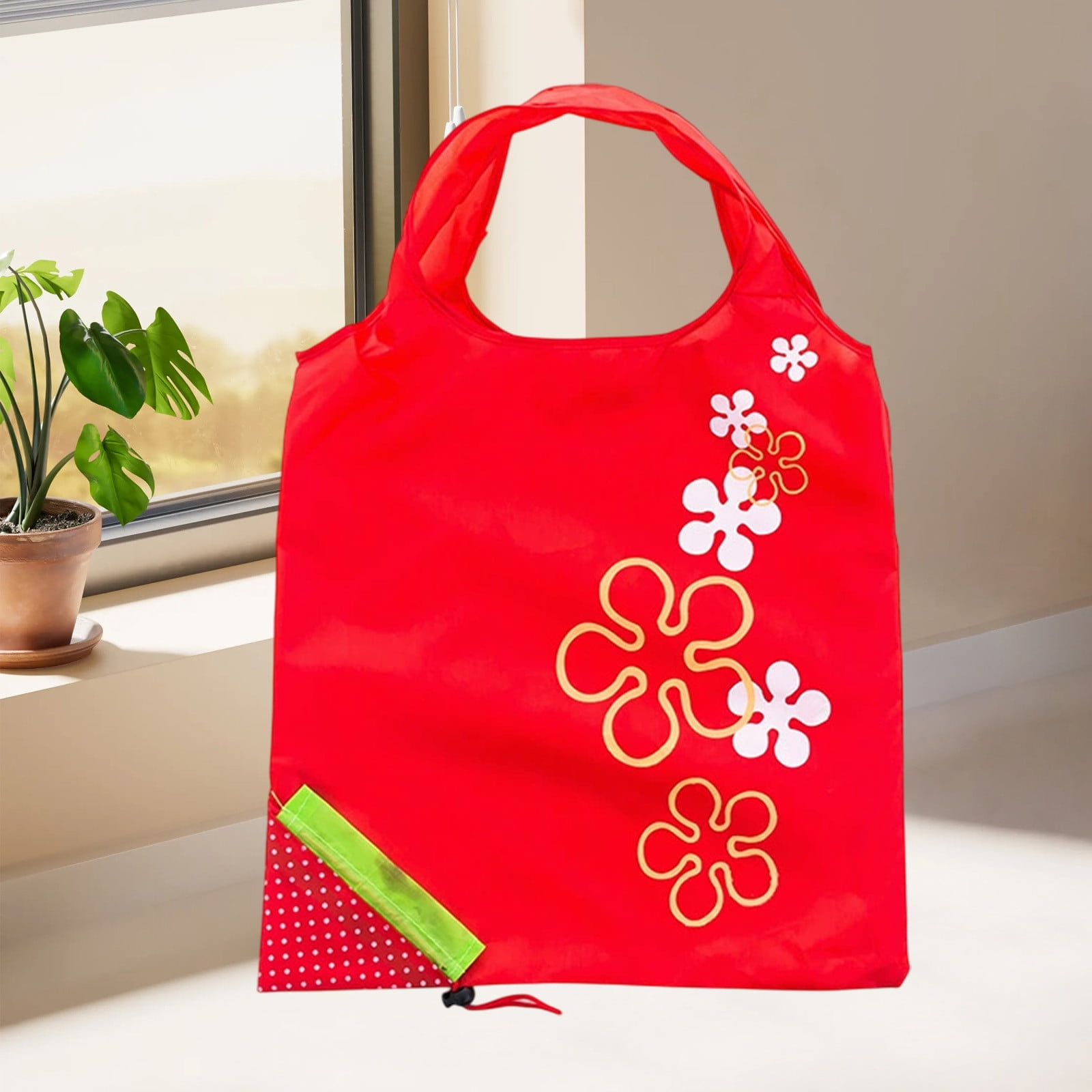 COM1950s Strawberry Tote Bag,Foldable Reusable Shopping Bags,Waterproof ...