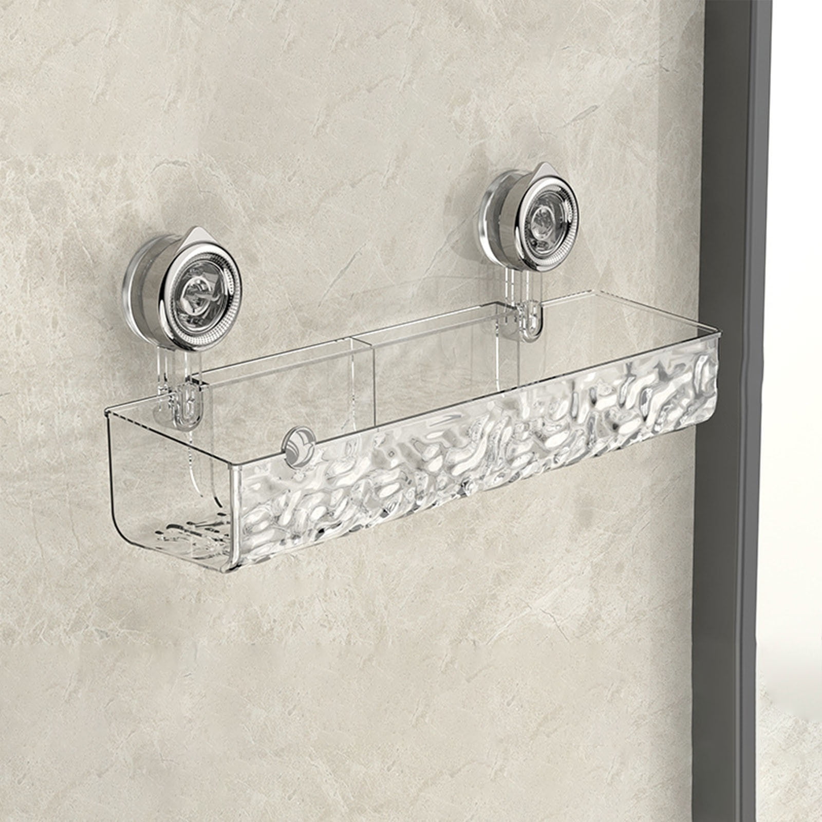 COM1950s Suction Cup Shelf,Bathroom Organizer with Glacier Pattern - No ...