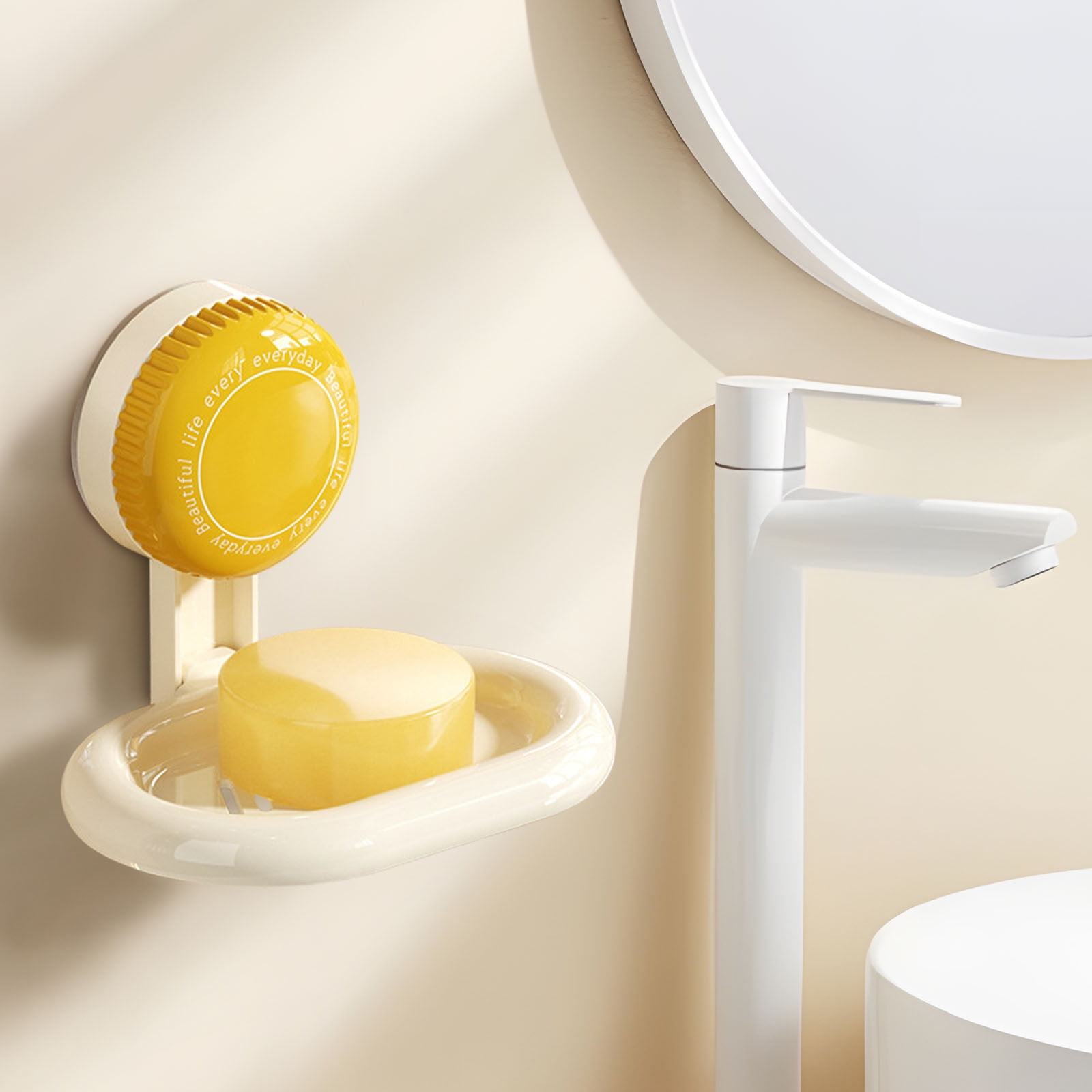 COM1950s Suction Cup Shelf,Soap Box Wall-Mounted Suction Cup Toilet ...