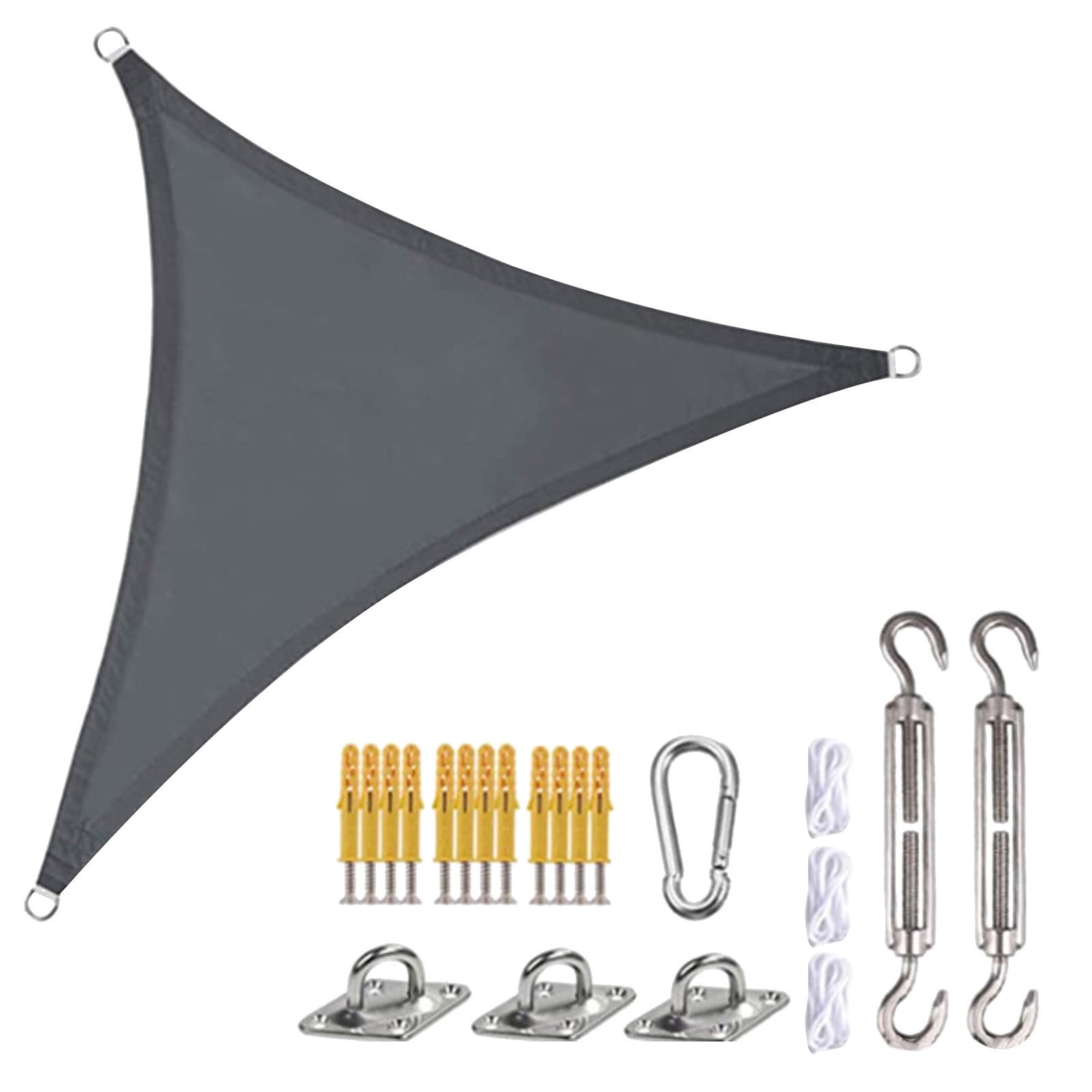 COM1950s Sun Shade Sail Triangle Waterproof 12 FT Outdoor Garden Patio ...