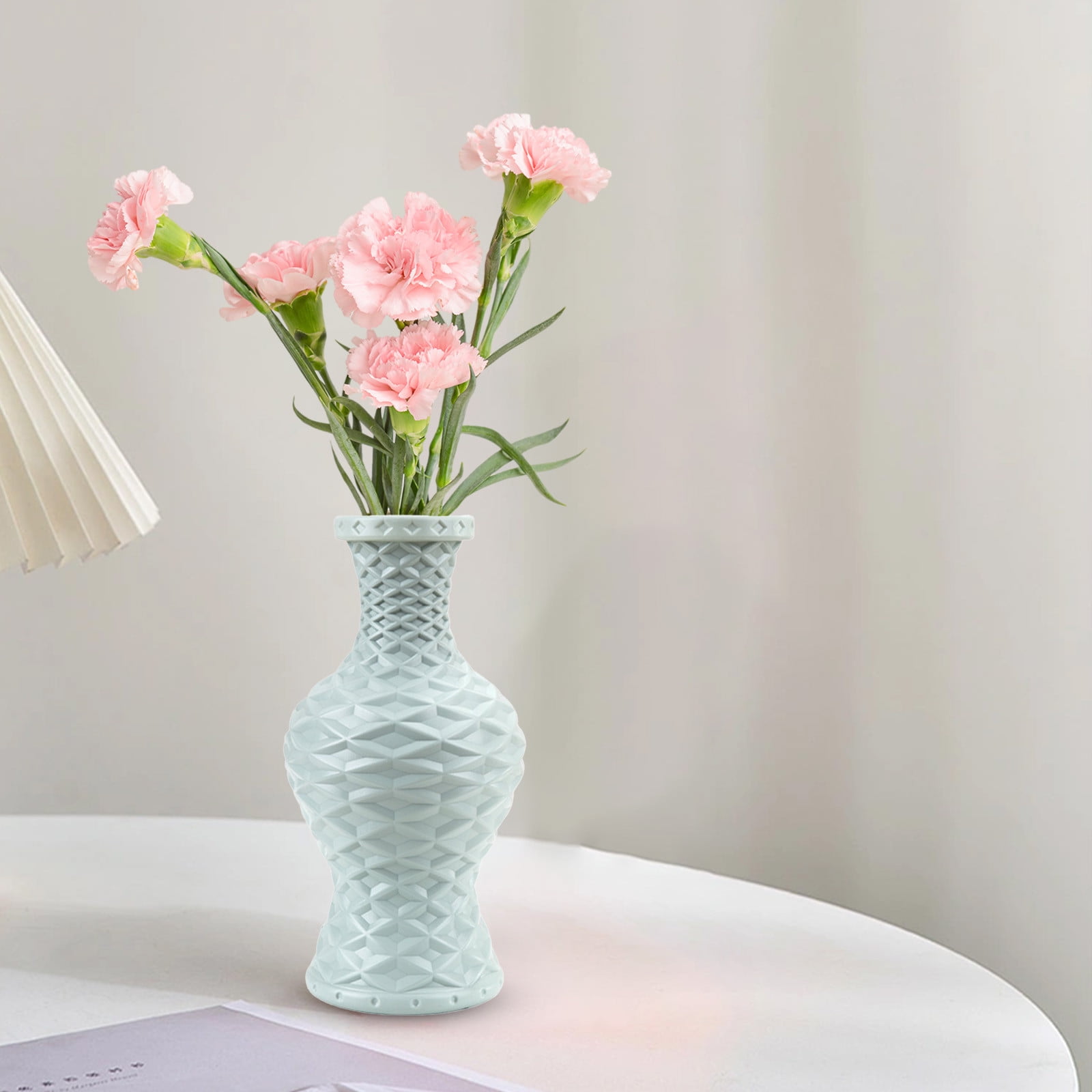 COM1950s Tall Plastic Cylinder Vase,11-Inch Glazed Hydroponic Planter,Slim Profile Floor Decor ...