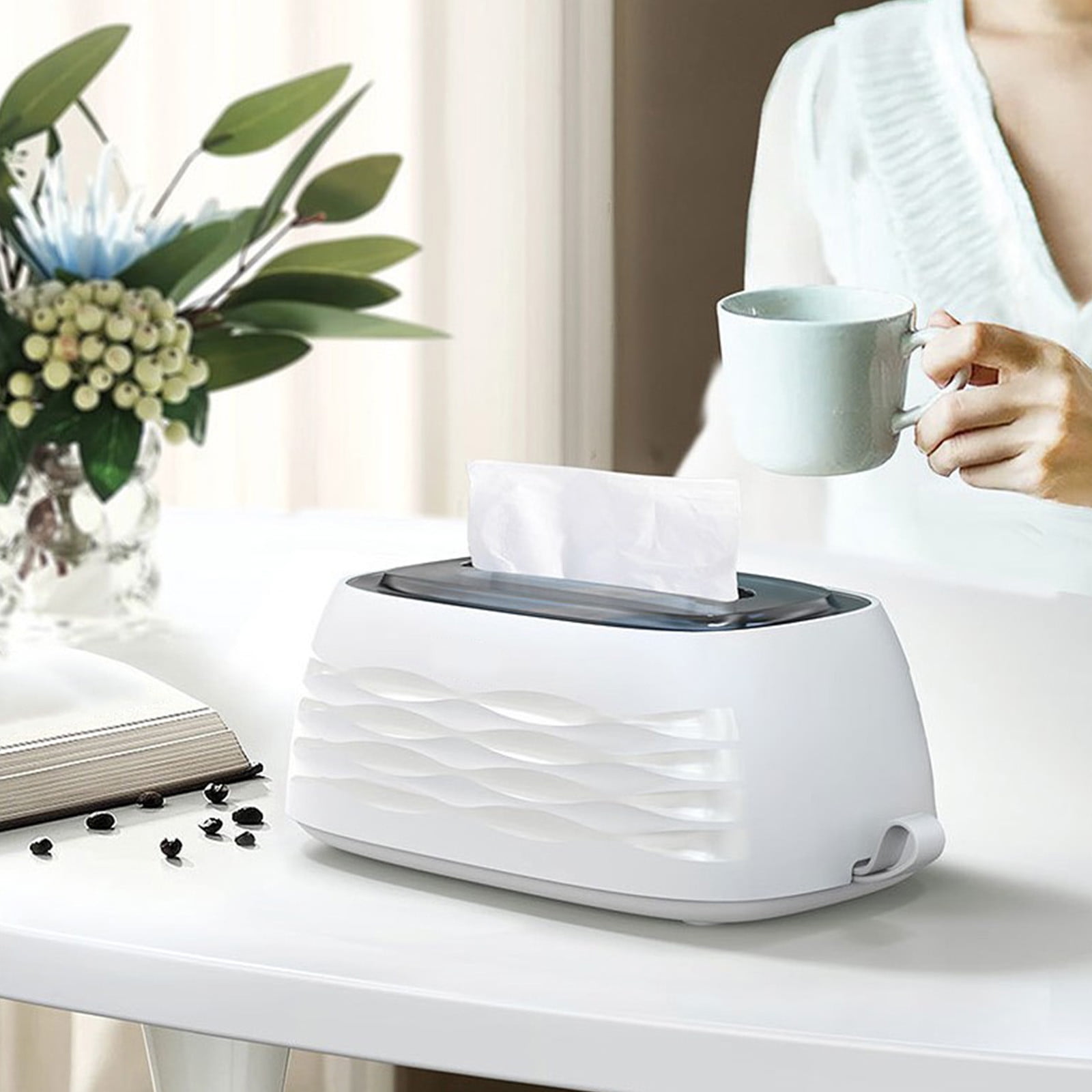 COM1950s Tissue Box Holder,Wall Mounted Or Desktop Paper Holder with ...