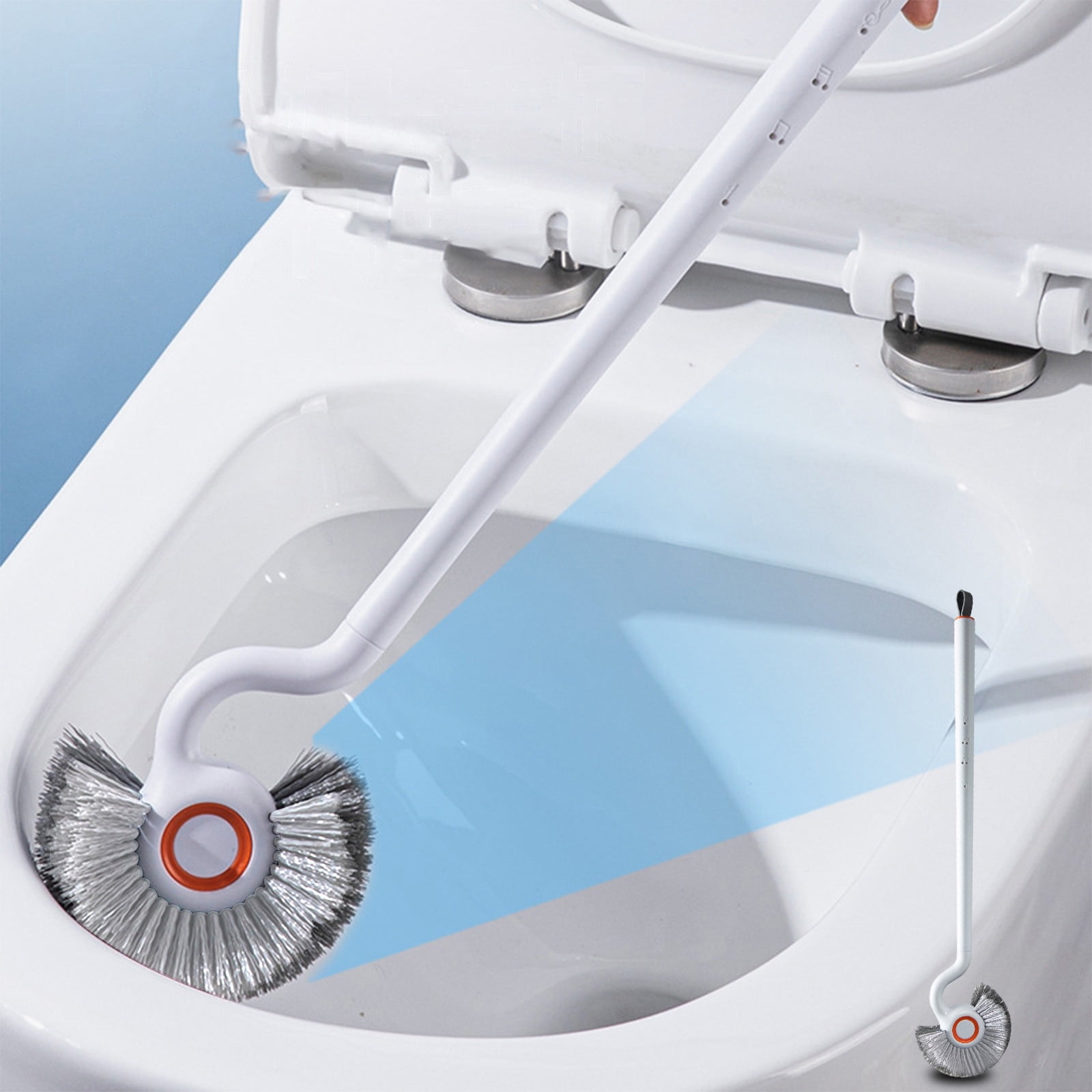 COM1950s Toilet Brush,Scratch-Free Plastic Bristles with Long Handle ...